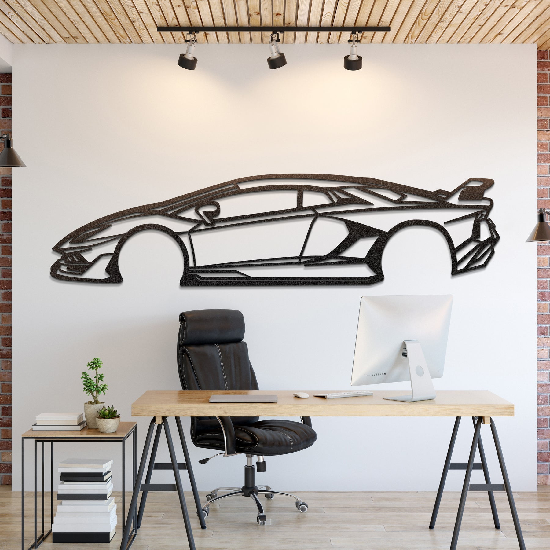 LaModaHome Lamborghini Aventador SVJ Metal Silhouette Wall Art ...
