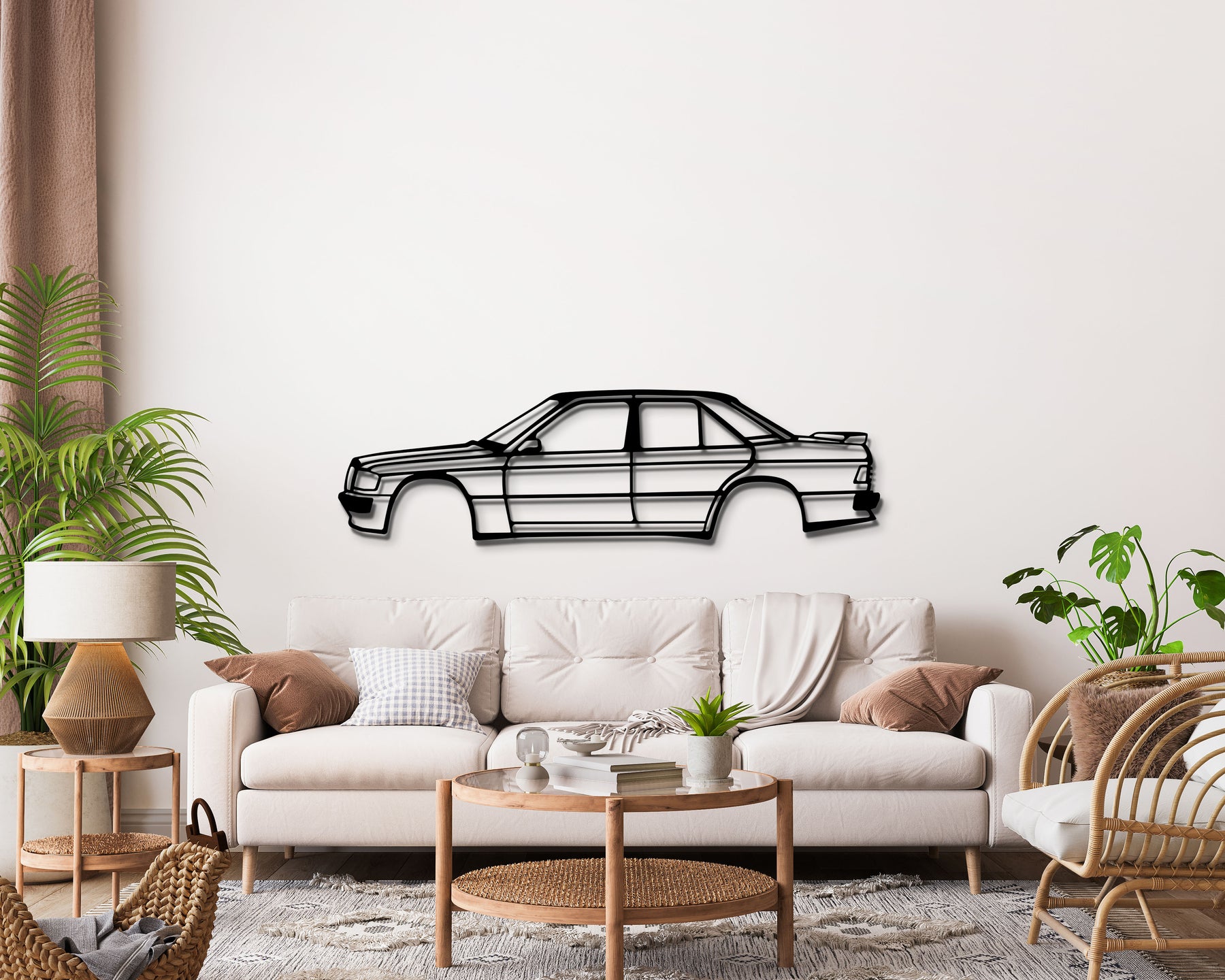 LaModaHome Mercedes 190E Metal Silhouette Wall Art - Walmart.com