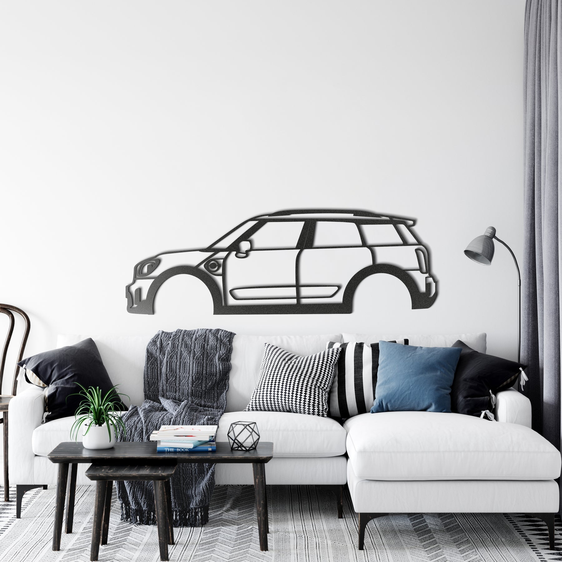 LaModaHome Mini Cooper F60 Countryman Metal Silhouette Wall Art ...