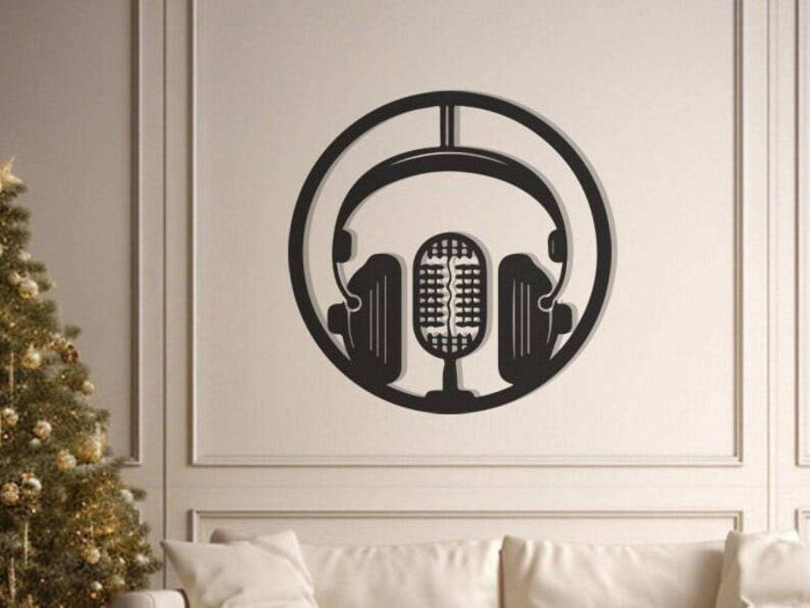 LaModaHome Modern Headphones Wall Art, Metal Music Decor, Unique Audio ...