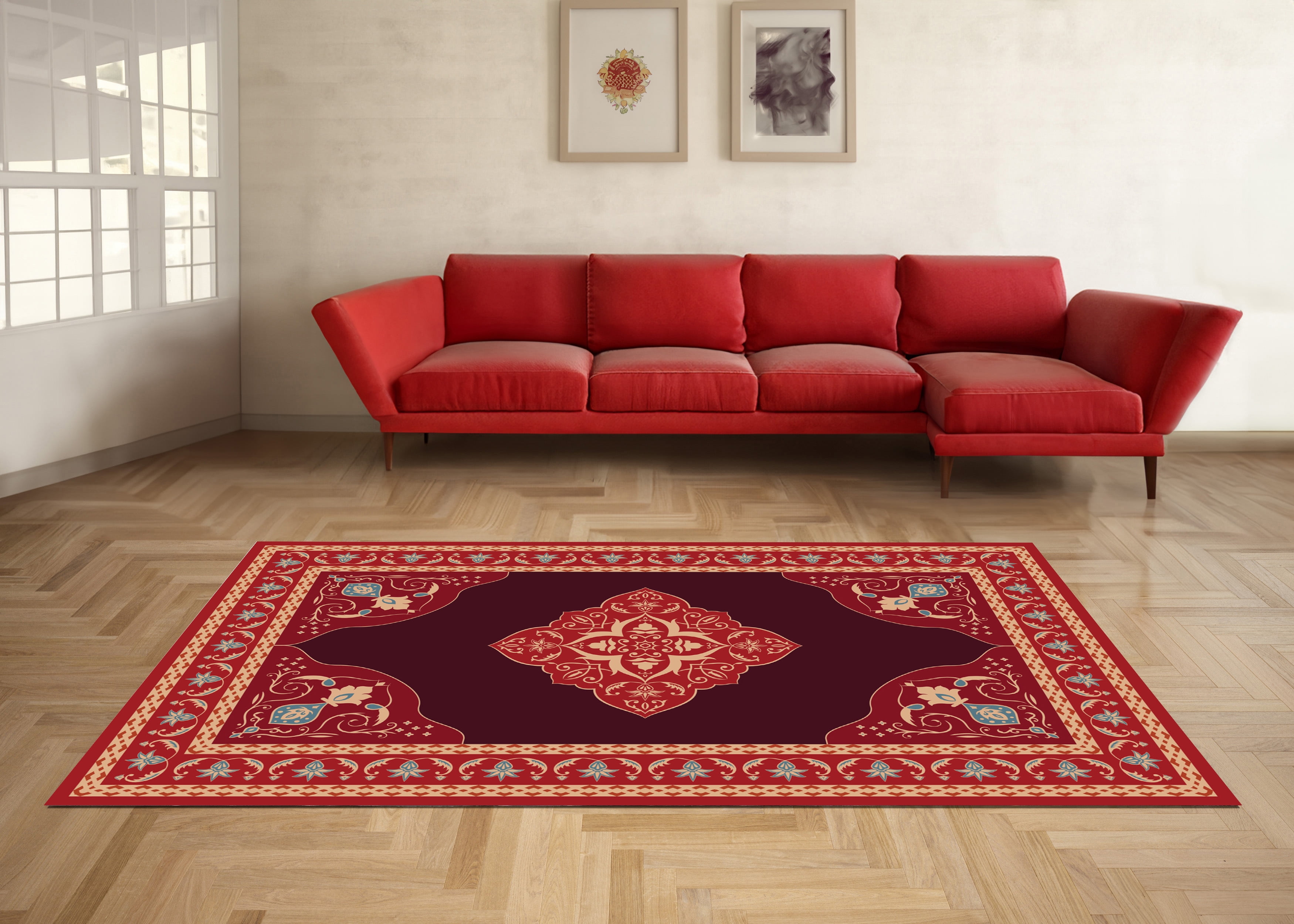 LaModaHome Modern Meets Vintage Persian Rug – Machine-Washable, Kid ...