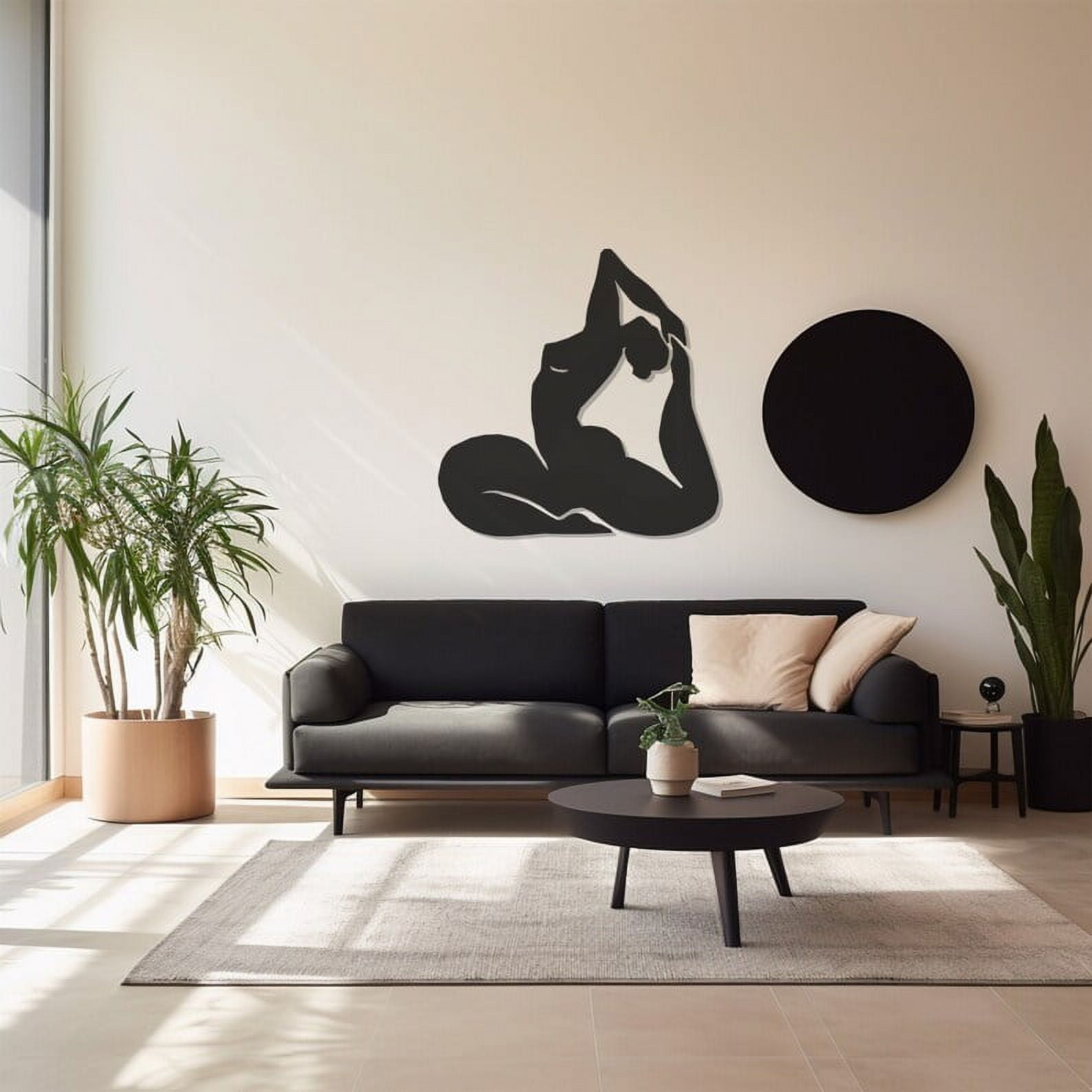 LaModaHome Modern Yoga Metal Wall Art, Inspirational Motivational Gym ...