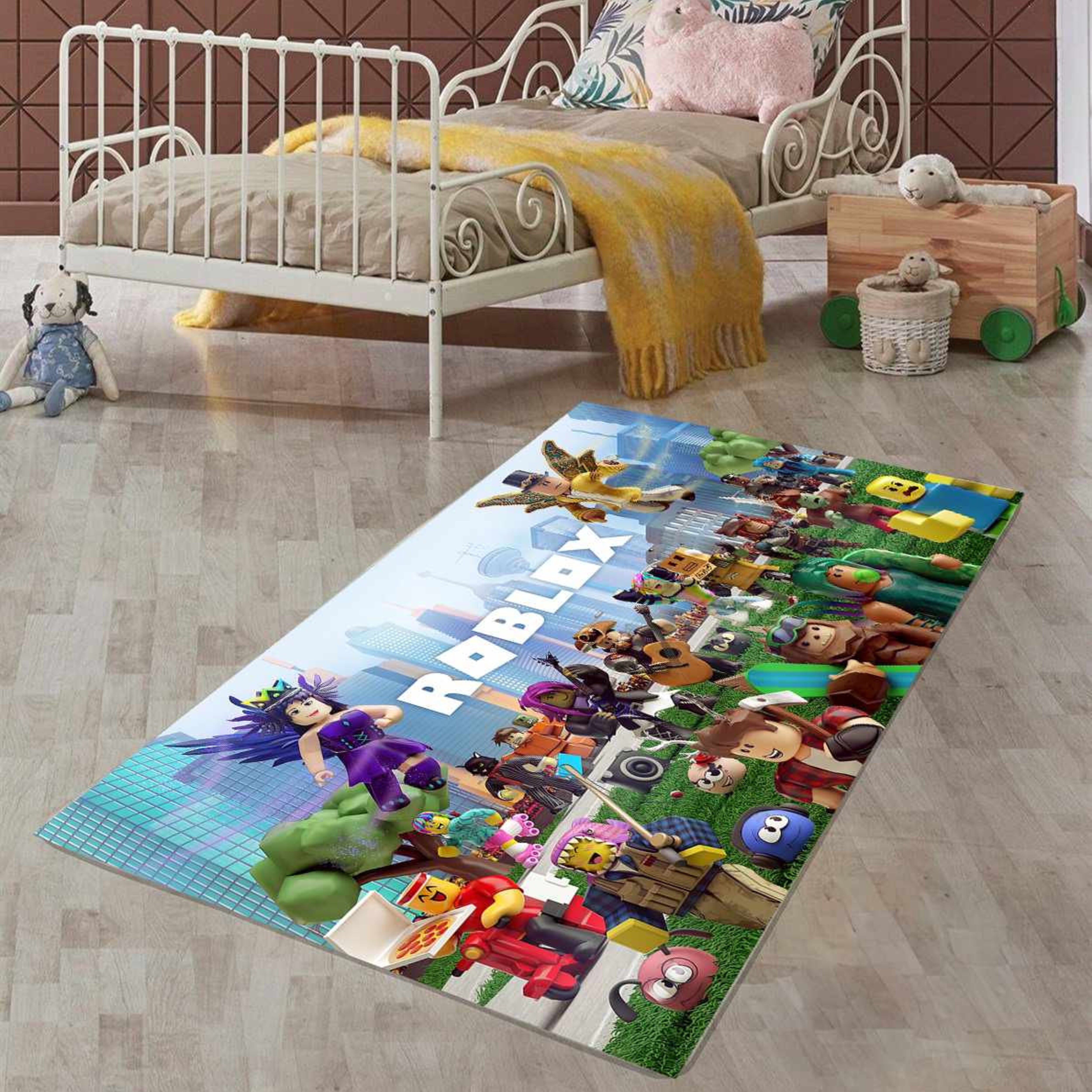 LaModaHome Non-Slip Rug Roblox-Inspired Design Washable Mat Child Stain ...