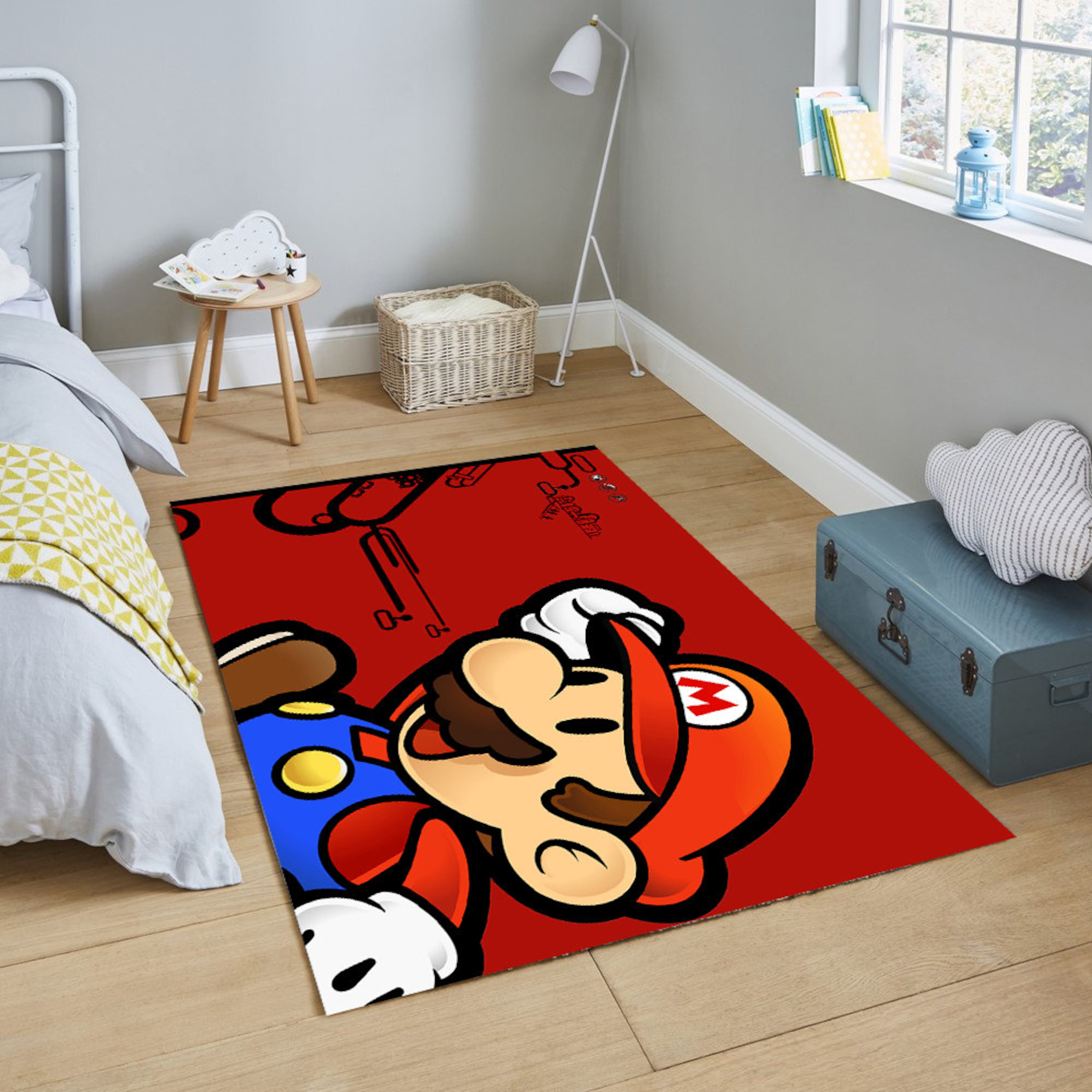 LaModaHome Non-Slip Rug Super Mario Animated Rug: Kids Room Decor ...