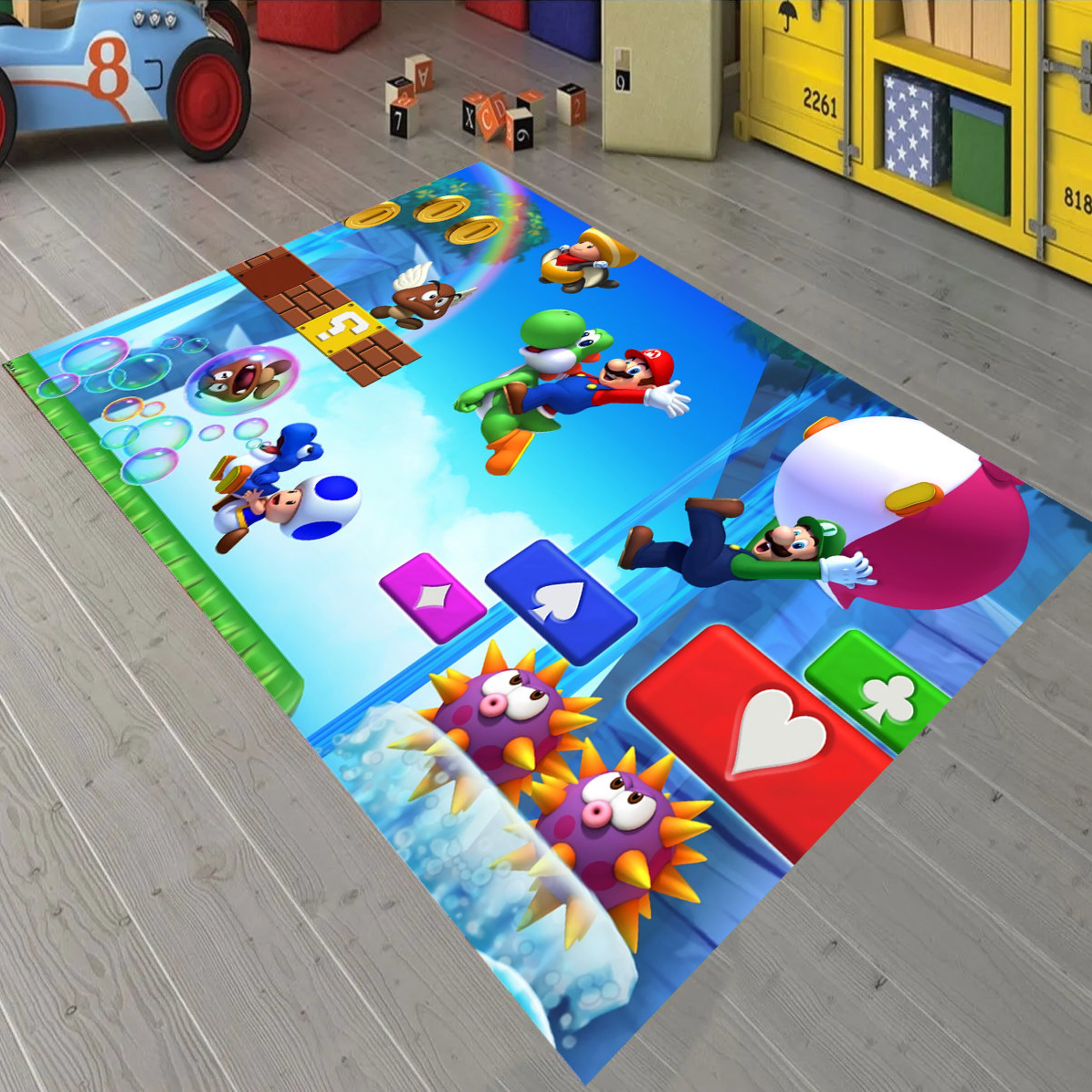 LaModaHome Non-Slip Rug Super Mario Inspired Rug: Animated Cartoon ...