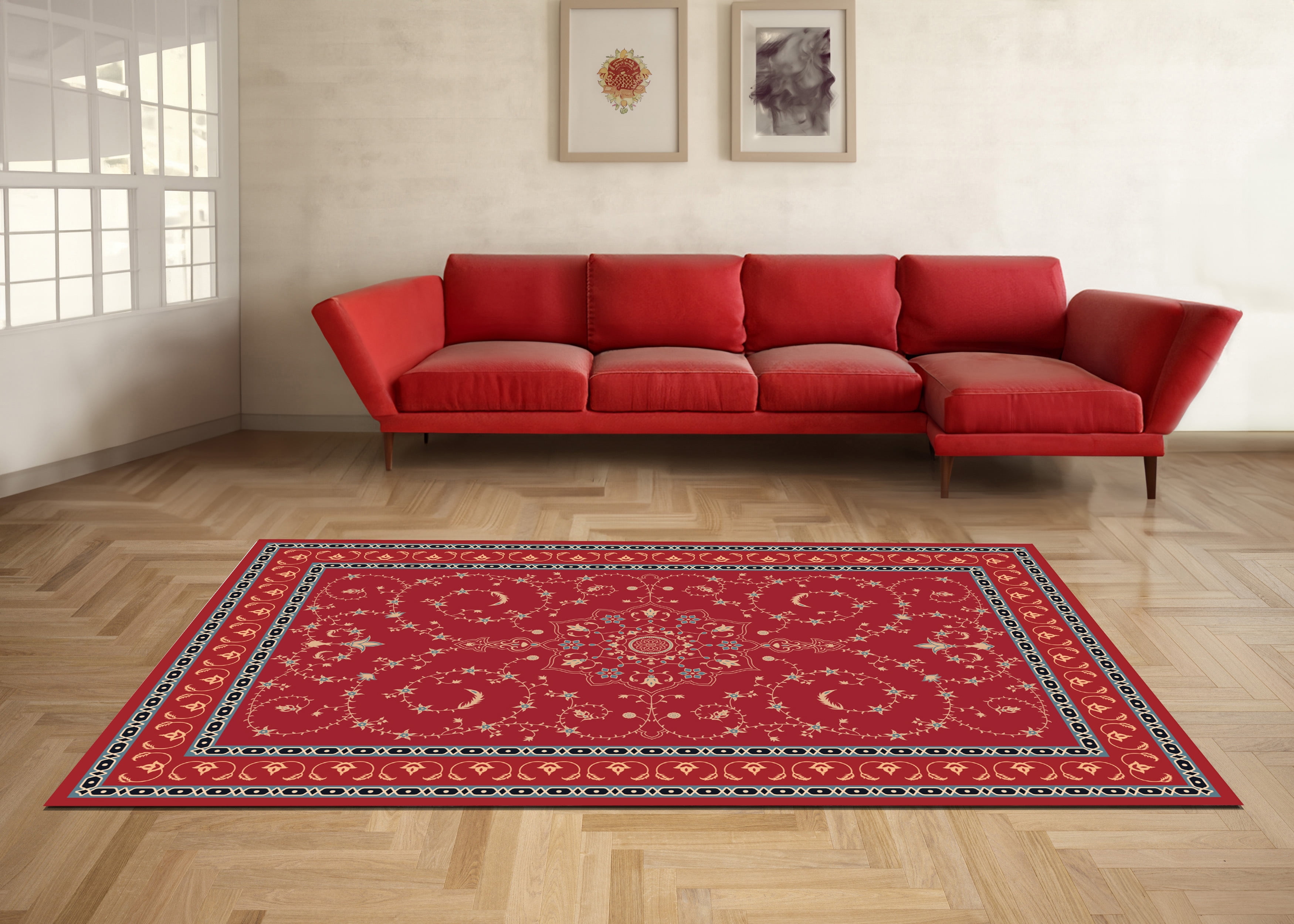 LaModaHome Stain Resistant Vintage Persian Rug – Easy-Clean Boho Mat ...
