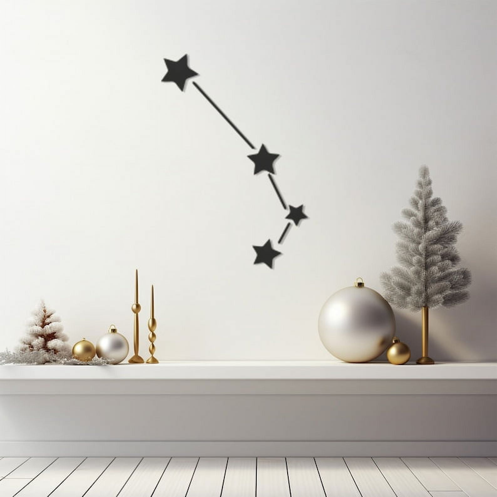 LaModaHome Star Patterned Metal Wall Decor, Unique Comet Design Artwork ...