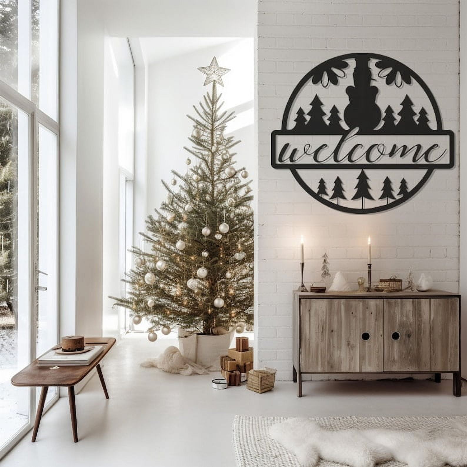 LaModaHome Welcome Metal Wall Art for Entryway, Living Room and ...