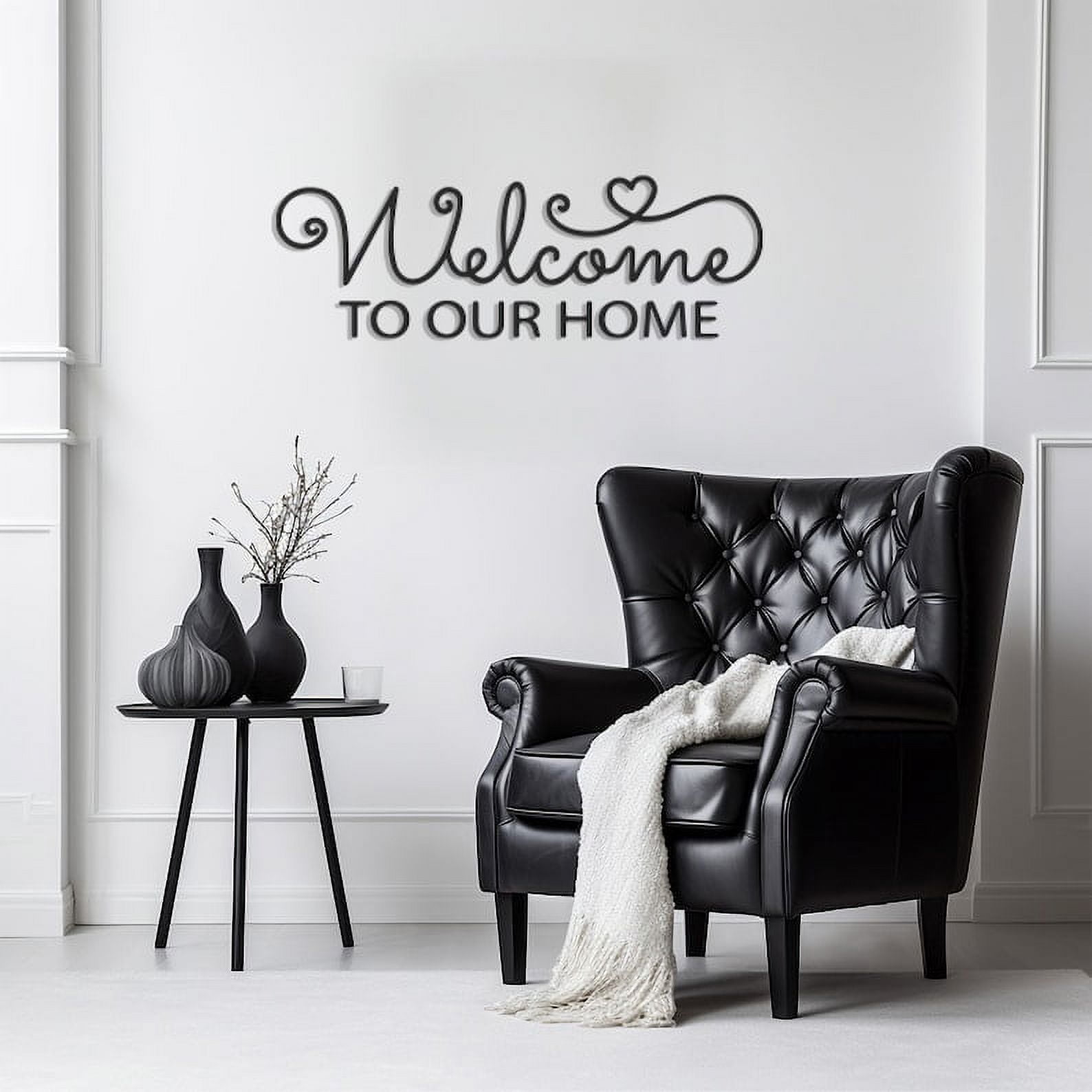 LaModaHome Welcome Themed Metal Wall Art, Custom Entryway Sign, Modern ...