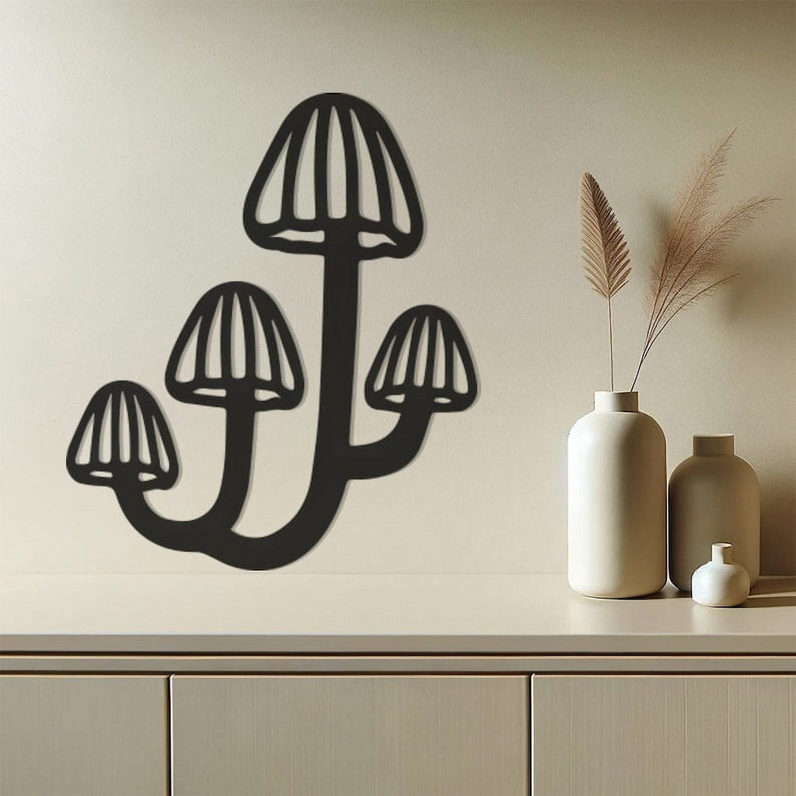LaModaHome Whimsical Metal Wall Art, Mushroom Forest Scene, Rustic Home ...