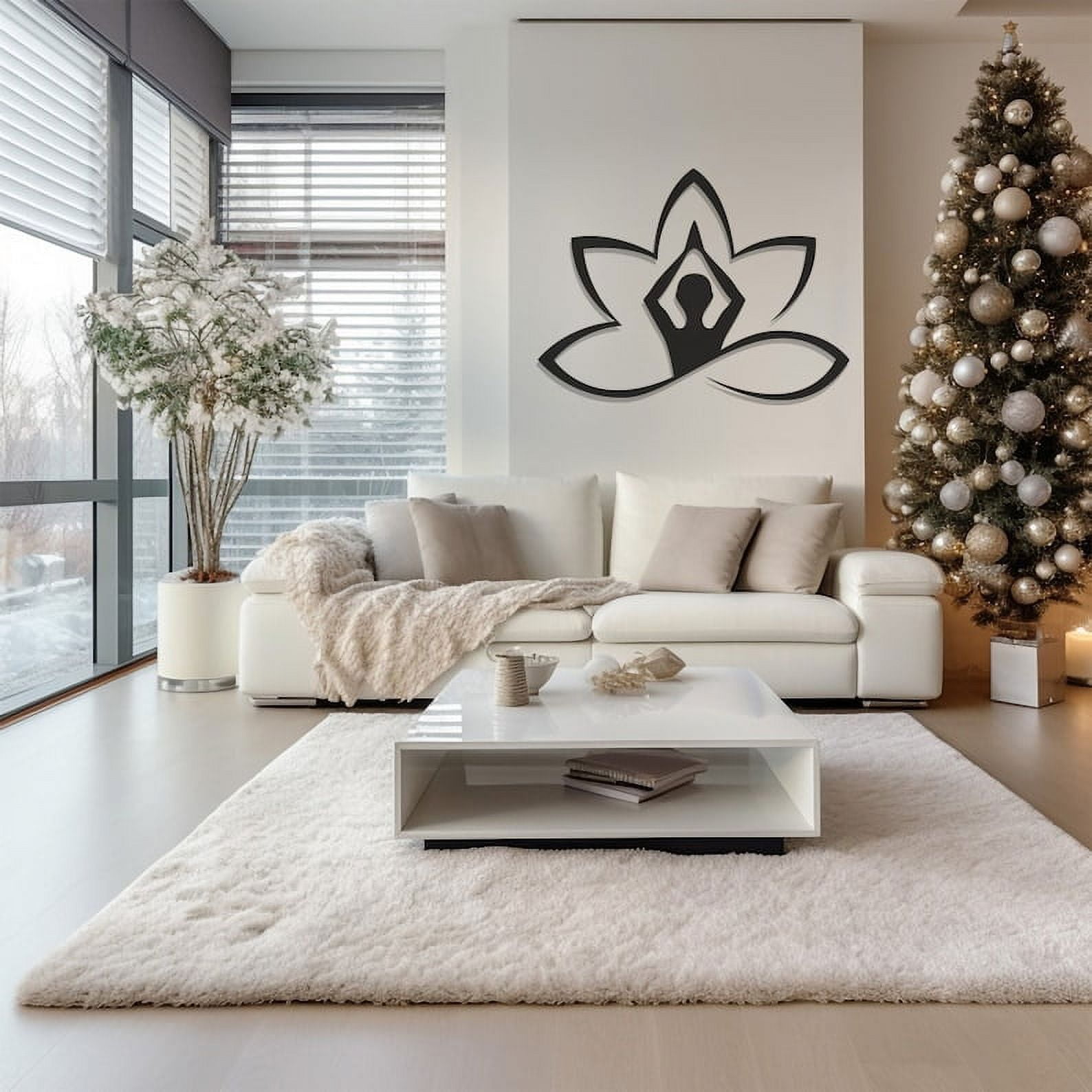 LaModaHome Zen Yoga Design Metal Wall Art, Serene Meditation Decor ...