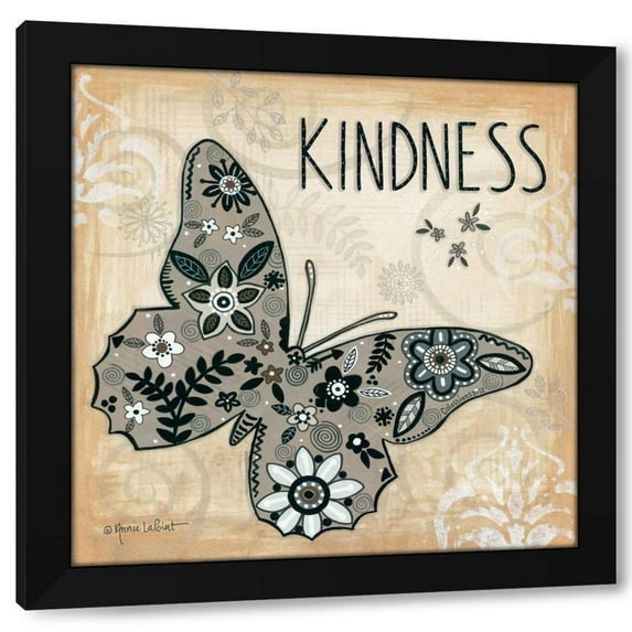 Annie LaPoint 12x12 Black Modern Wood Framed Wall Art Titled - Kindness ...