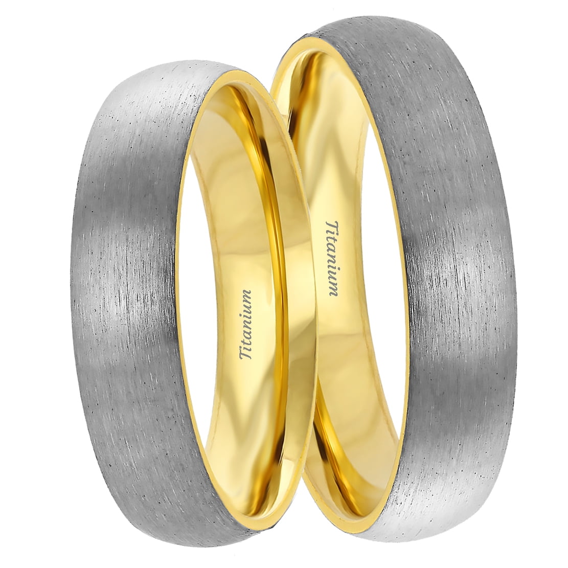 LaRaso & Co His Her Couples Titanium Wedding Rings Bands Set for ...