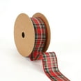 LaRibbons 1 1/2" Wired Ribbon | "Holiday Plaid" Red/Multi | 10 Yard ...
