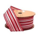 LaRibbons, Wired Ribbon, 1 1/2 inch, Red/White Striped - Walmart.com