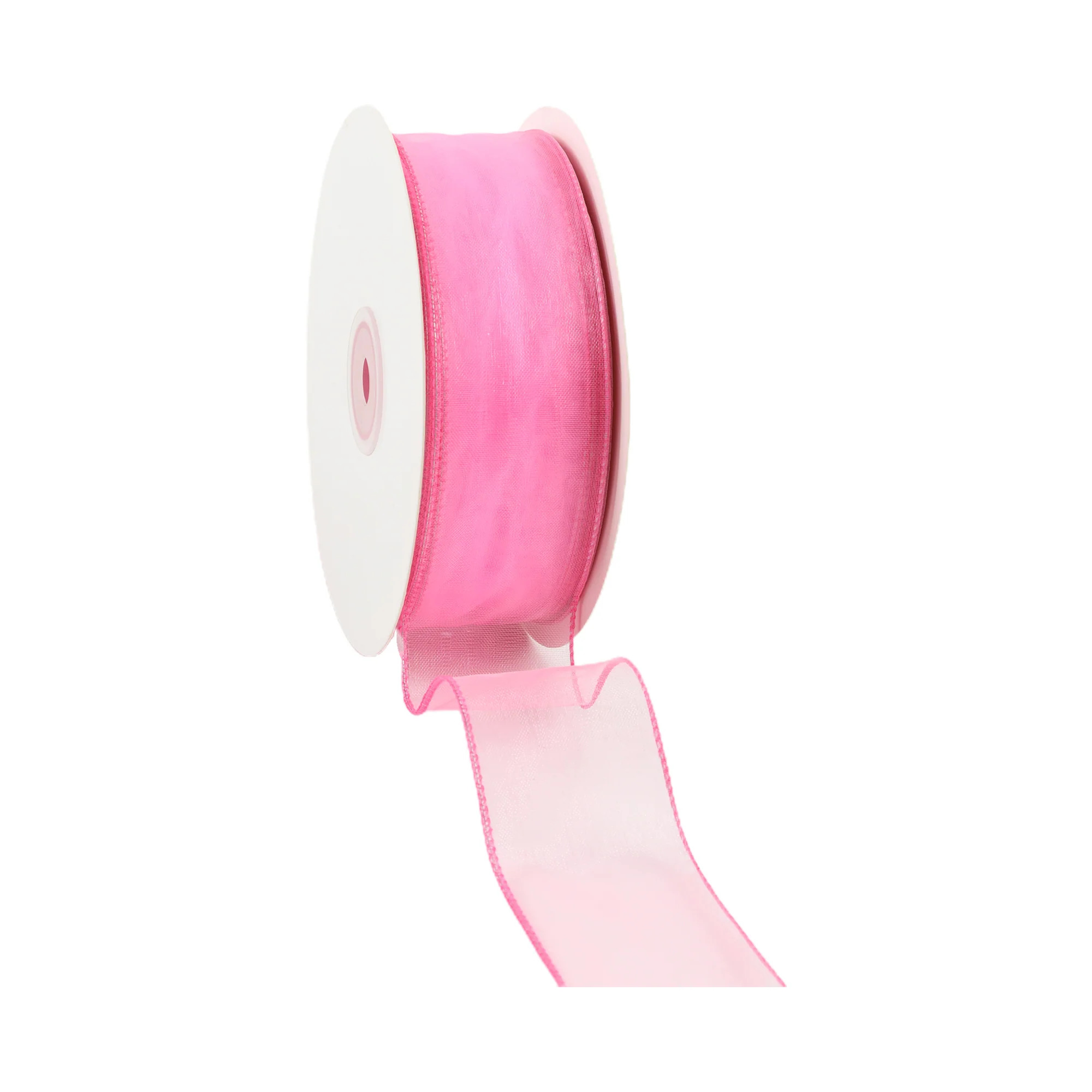 Offray Ribbon, Pink 1 1/2 inch Wired Sheer Ribbon for Floral, Crafts ...