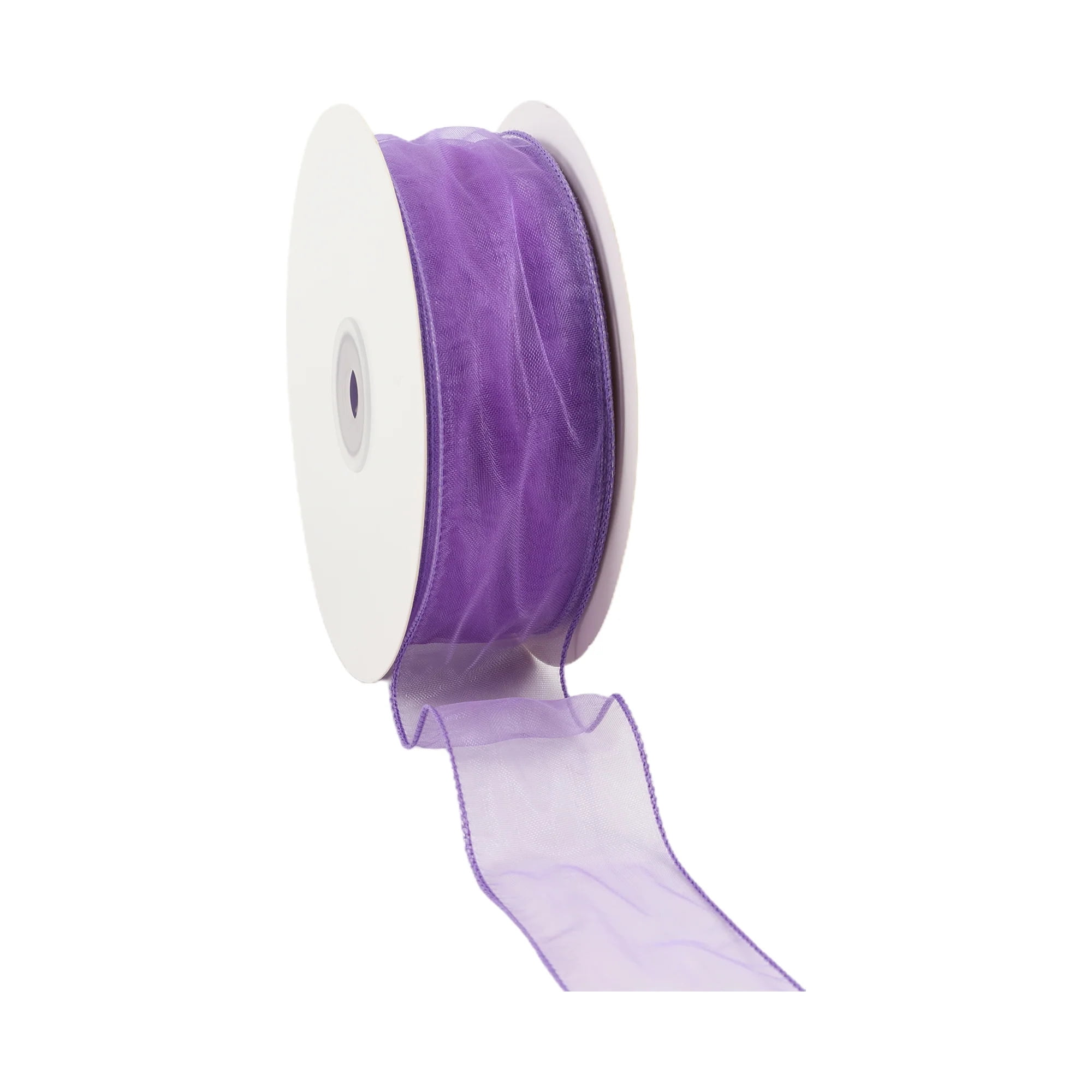 LaRibbons 1 1/2" Wired Sheer Ribbon | Lavender | 50 Yard Roll - Walmart.com