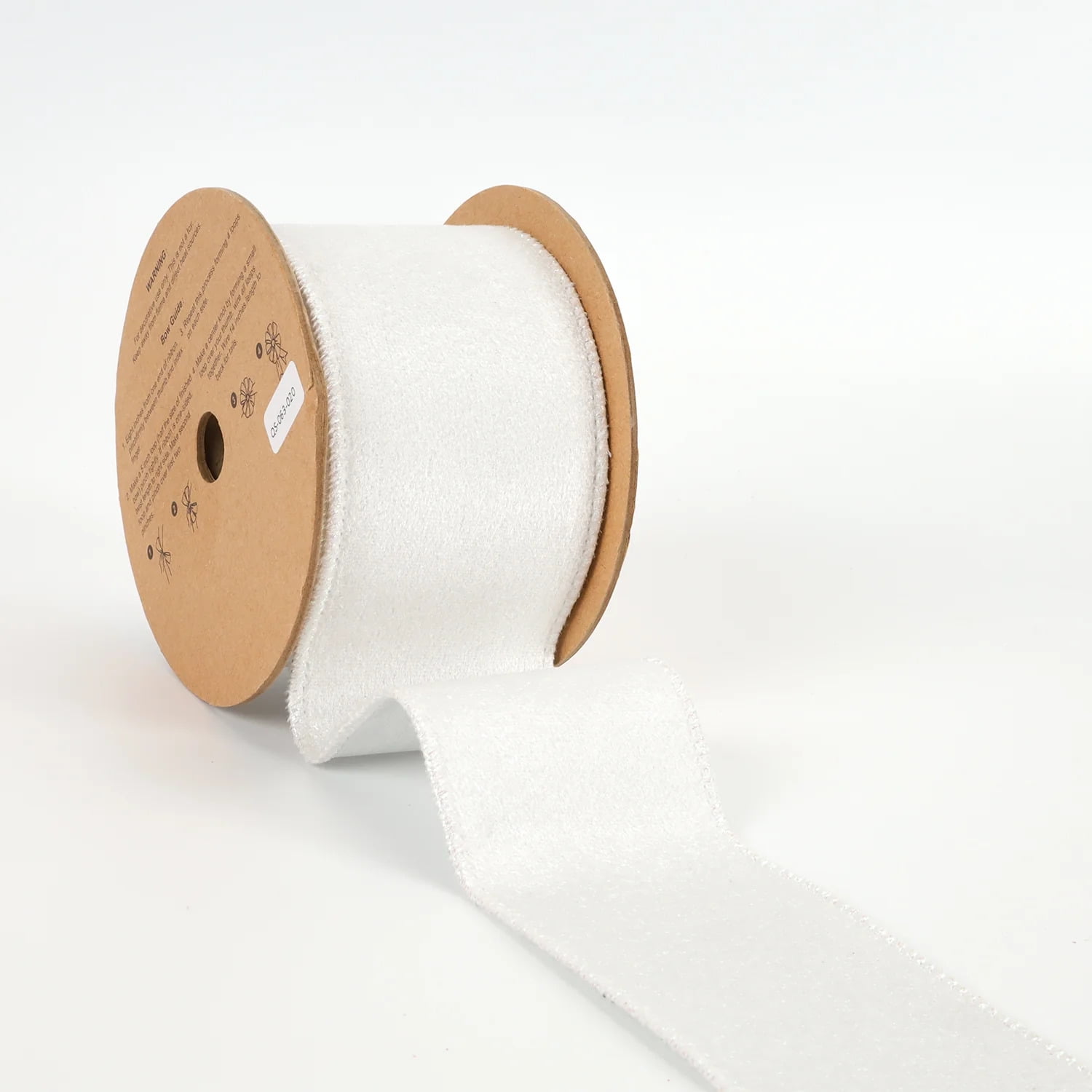 LaRibbons 2 1/2" Reversible Velvet/Lurex Wired Ribbon | White/Silver ...