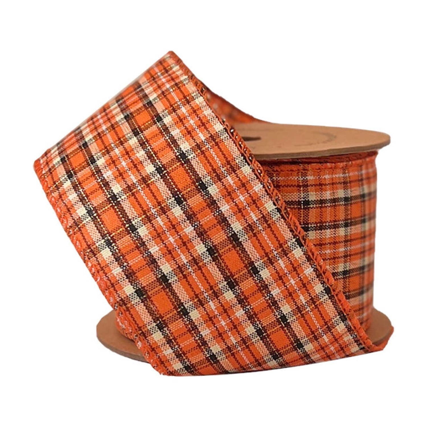 LaRibbons 2 1/2" Wired Ribbon | "Harvest Plaid" Rust/Multi | 10 Yard ...