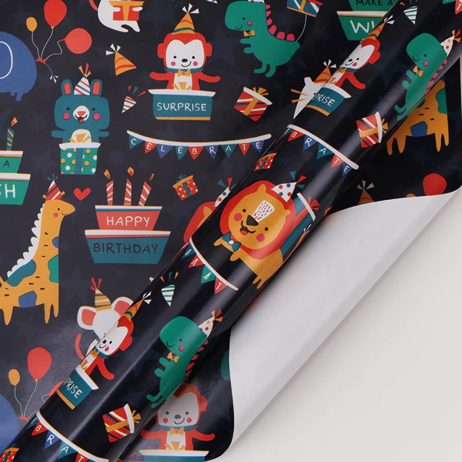 LaRibbons 24" x 417' Wrapping Paper Half Ream | Birthday Delight ...