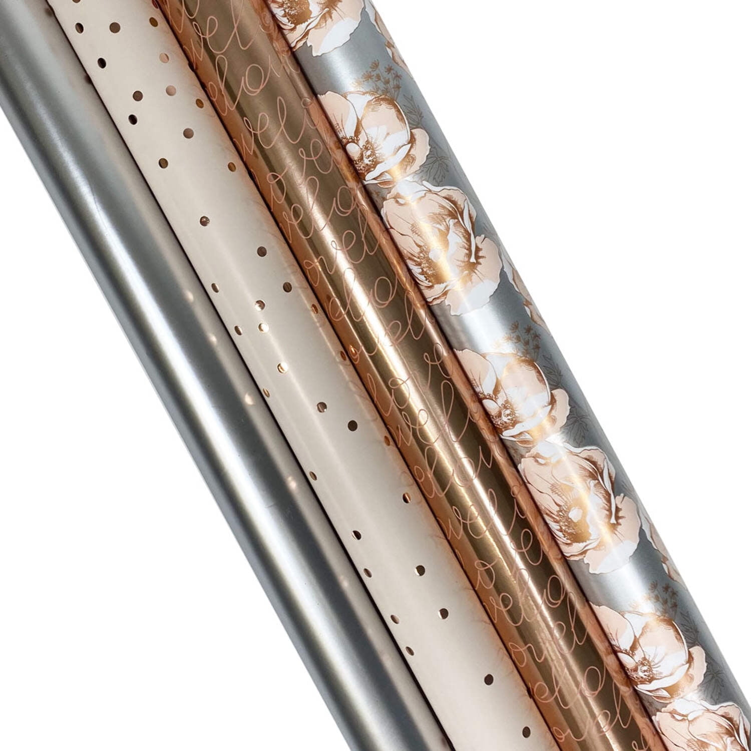 LaRibbons Metallic Gift Wrapping Paper Bundle 30" x 10' (4-Pack) w/5 ...