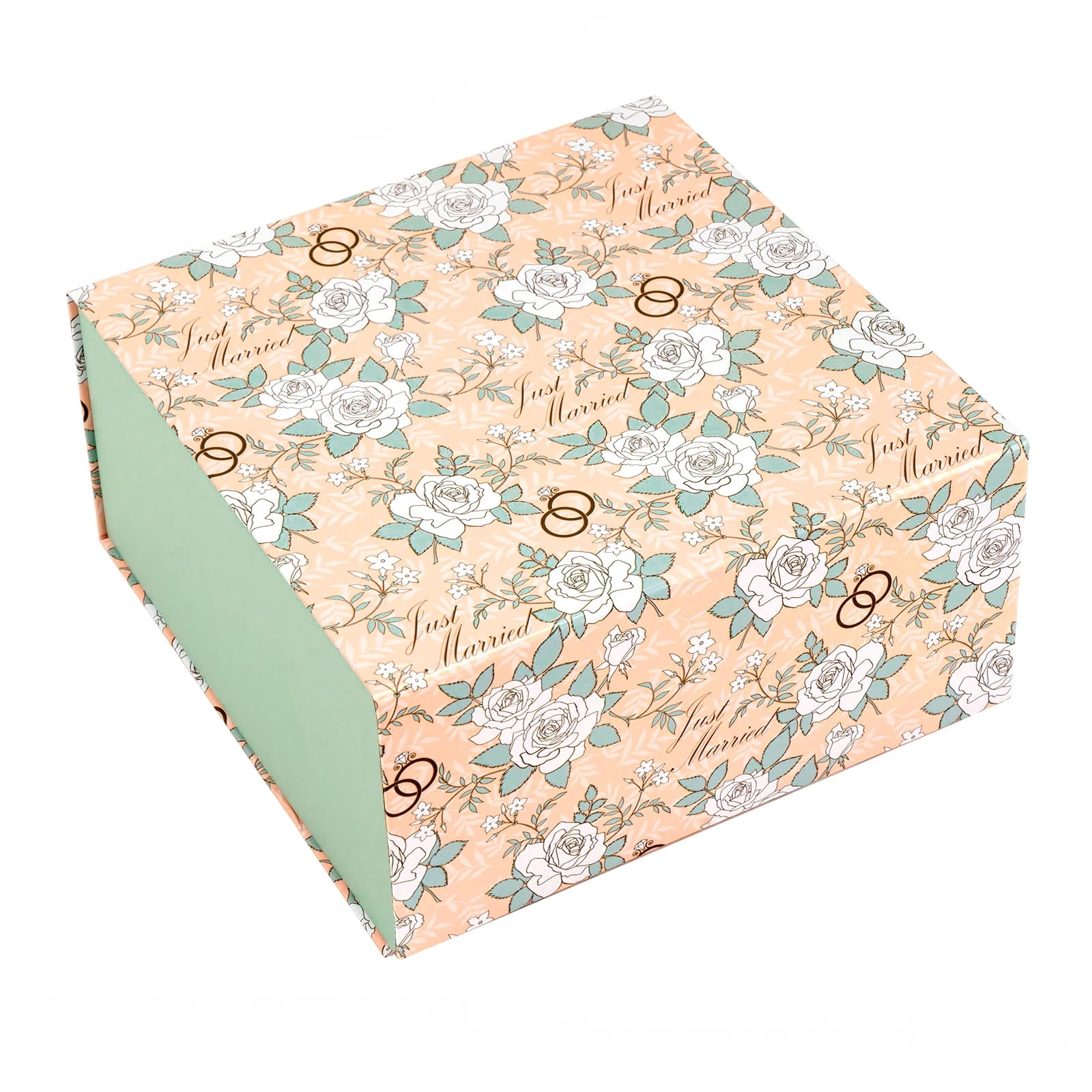LaRibbons 8" x 8" x 4" Collapsable Gift Box w/ 2-pcs White Tissue Paper ...