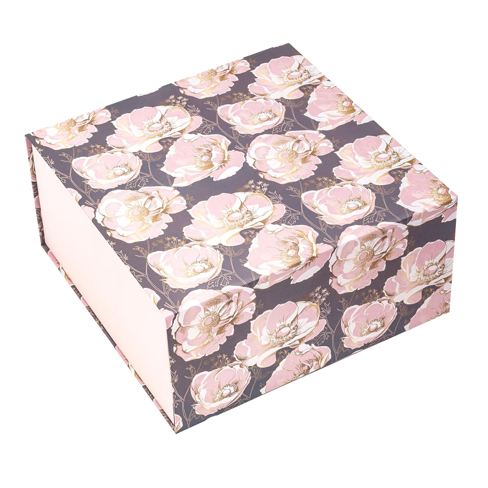 LaRibbons 8" x 8" x 4" Collapsible Gift Box w/ 2-pcs White Tissue Paper ...