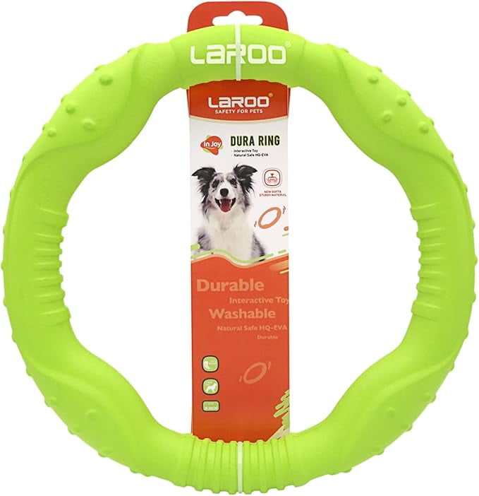 LaRoo Dog Ring Toy - Durable Flying Ring for Fetch, Water Play ...
