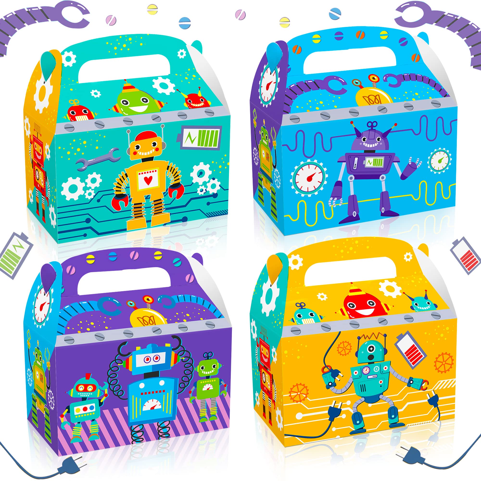 LaVenty 12 PCS Robot Birthday Party Favors Boxes Robot Birthday Party ...