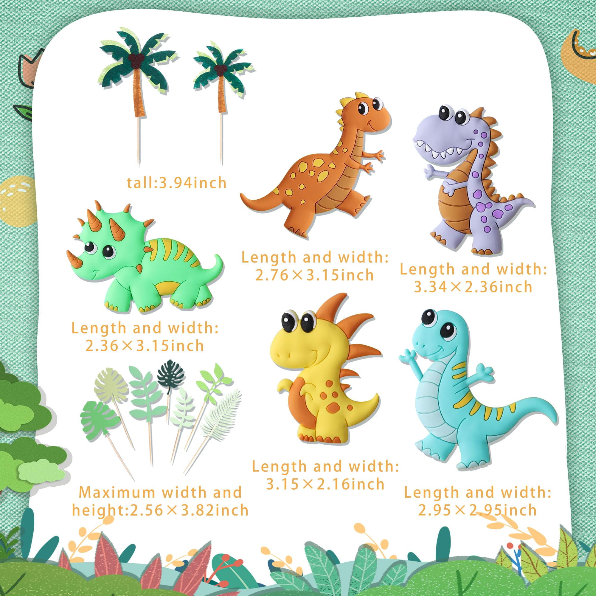 LaVenty Dinosaur Rex AJH3 Three Cake Topper Four Rex 4th Birthday ...