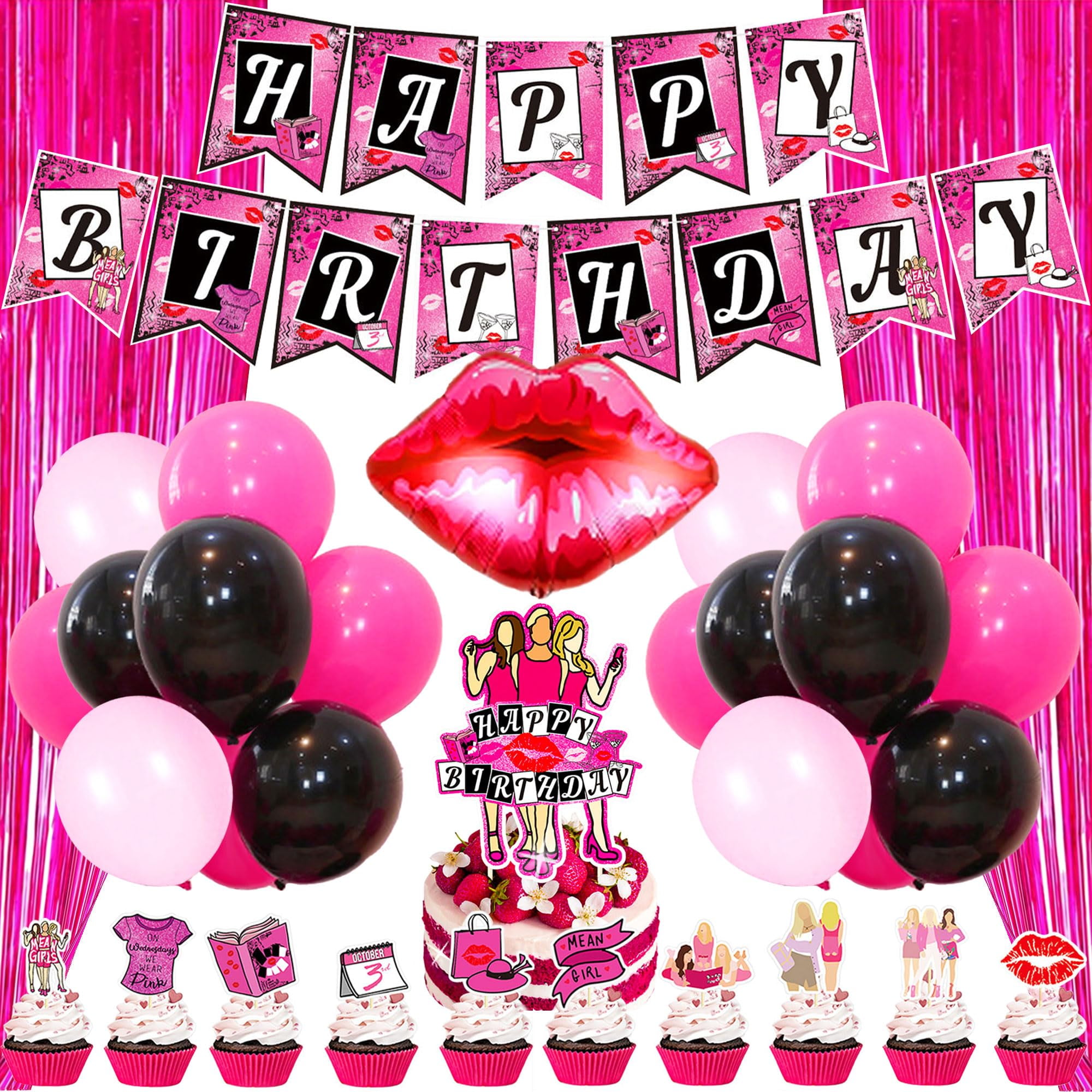 LaVenty Mean Girl Birthday SSF20 Decoration Mean Girl Birthday Banner ...