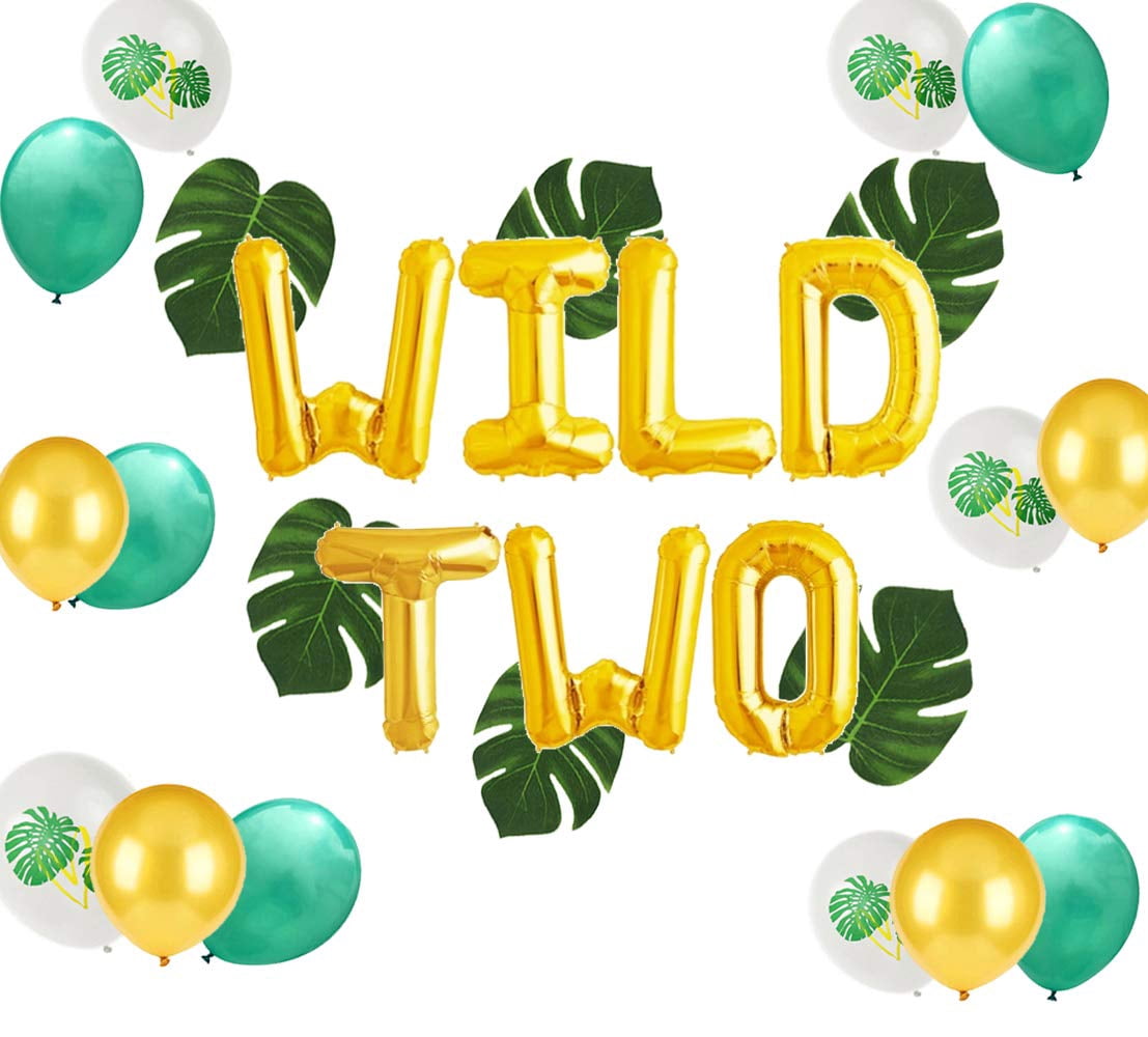 LaVenty Set of 28 God Wild Two Balloons Jungle Two Wild Balloons Safari ...