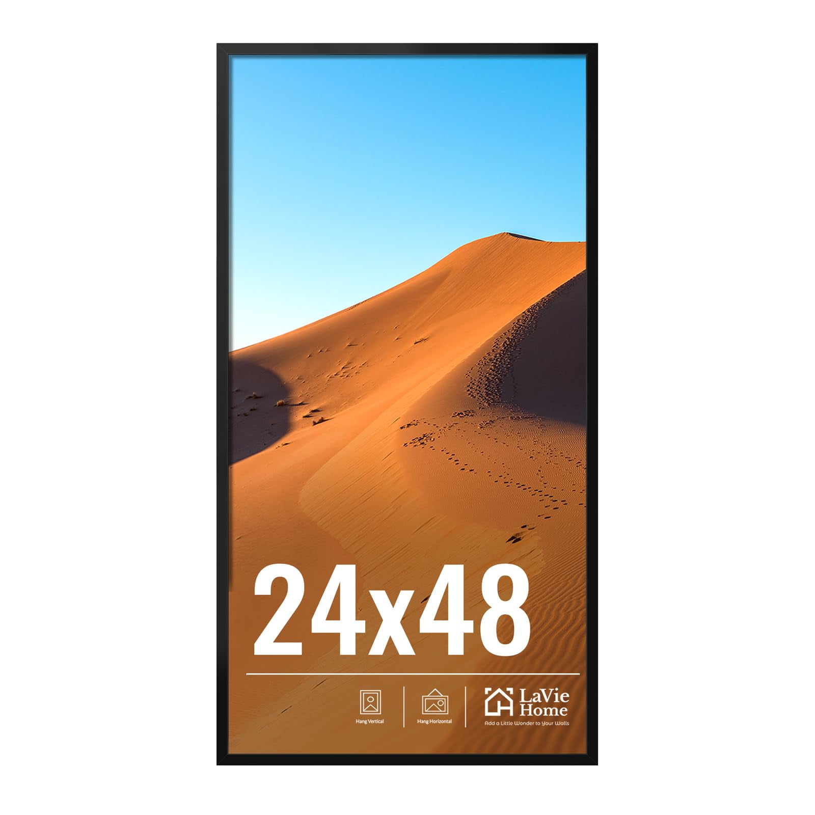 LaVie Home 24x48 Picture Frame for Wall Display, 24x48 Black Picture ...