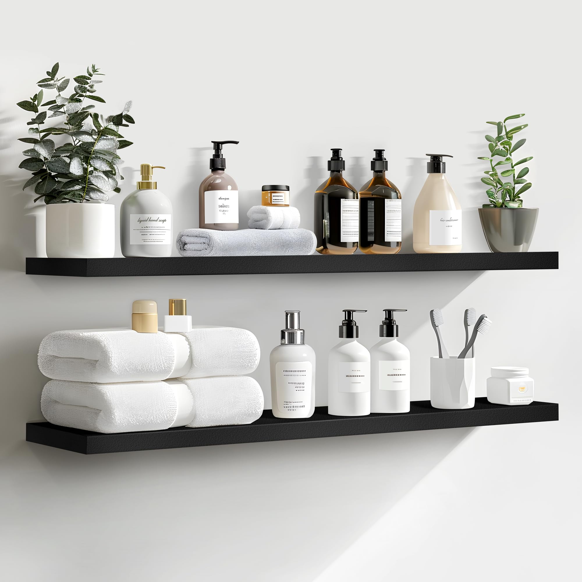 LaVie Home Floating Shelves, 36 Inch Wall Shelf Set of 2, Hanging Shelf ...