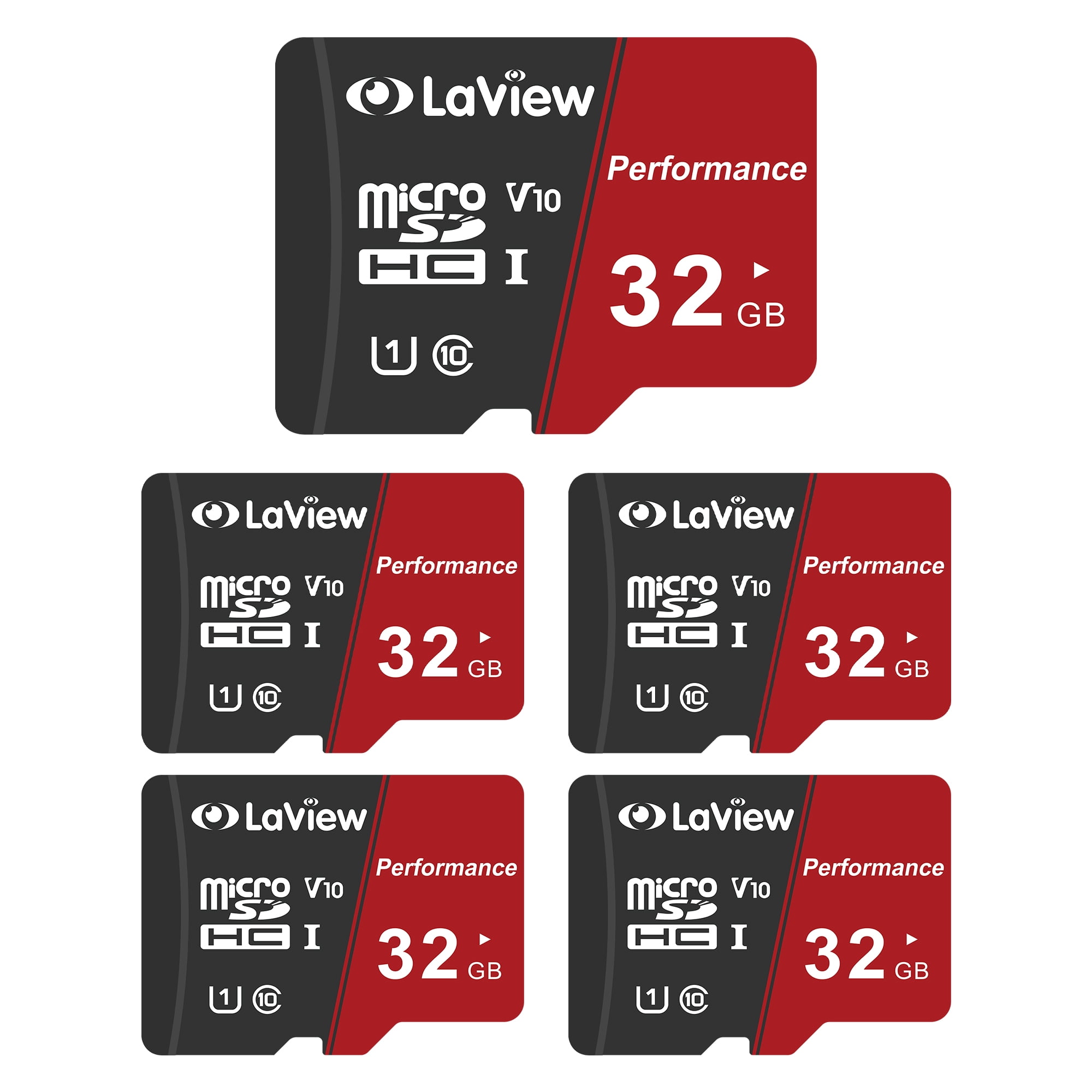 LaView 32GB Micro SD Card 5 Packs, Micro SDXC UHS-I Memory Card – 95MB ...