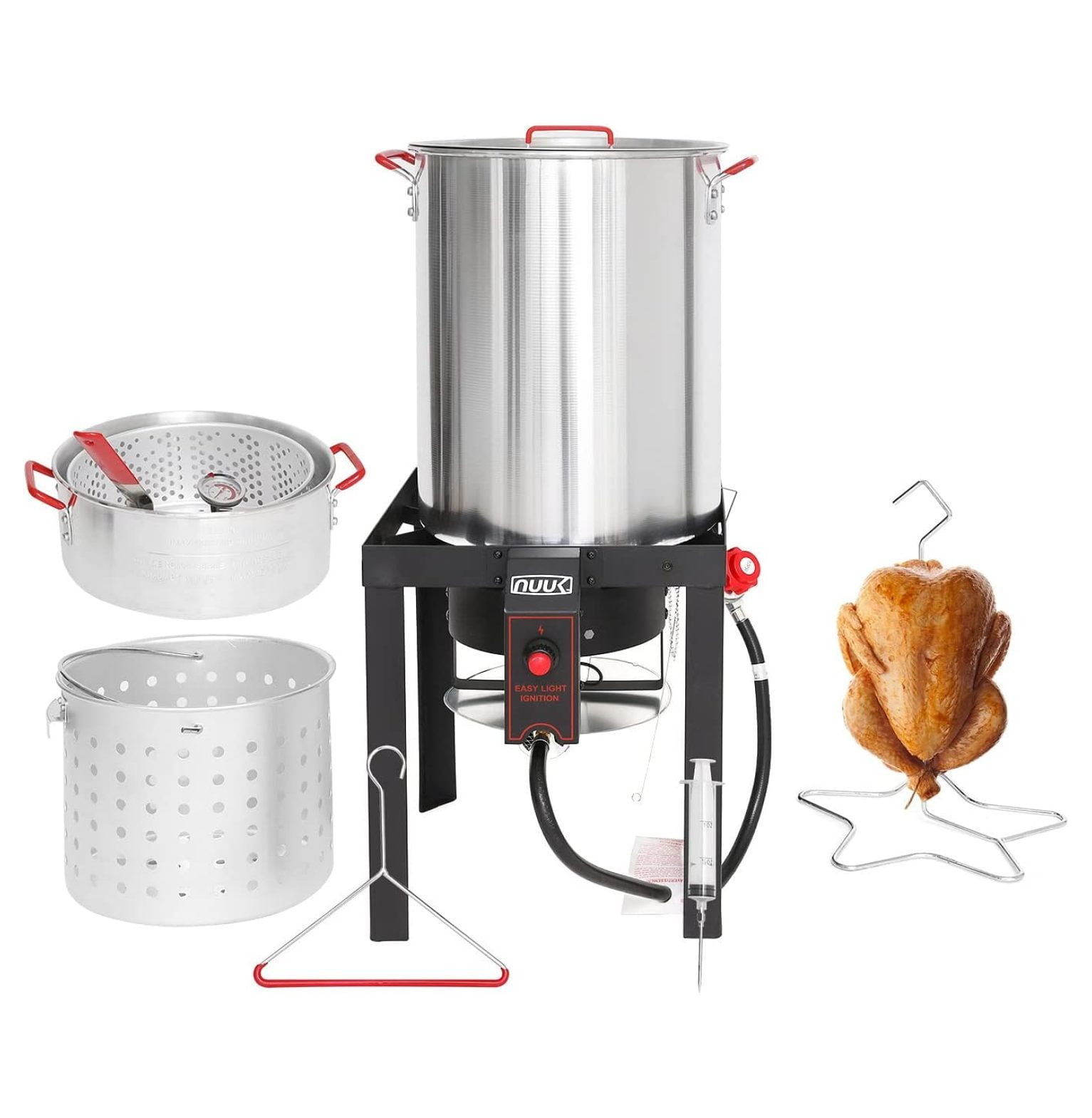 LaYelxt 30QT Turkey Fryer & 10QT Fish Fryer Combo Kit with CSA Approved ...