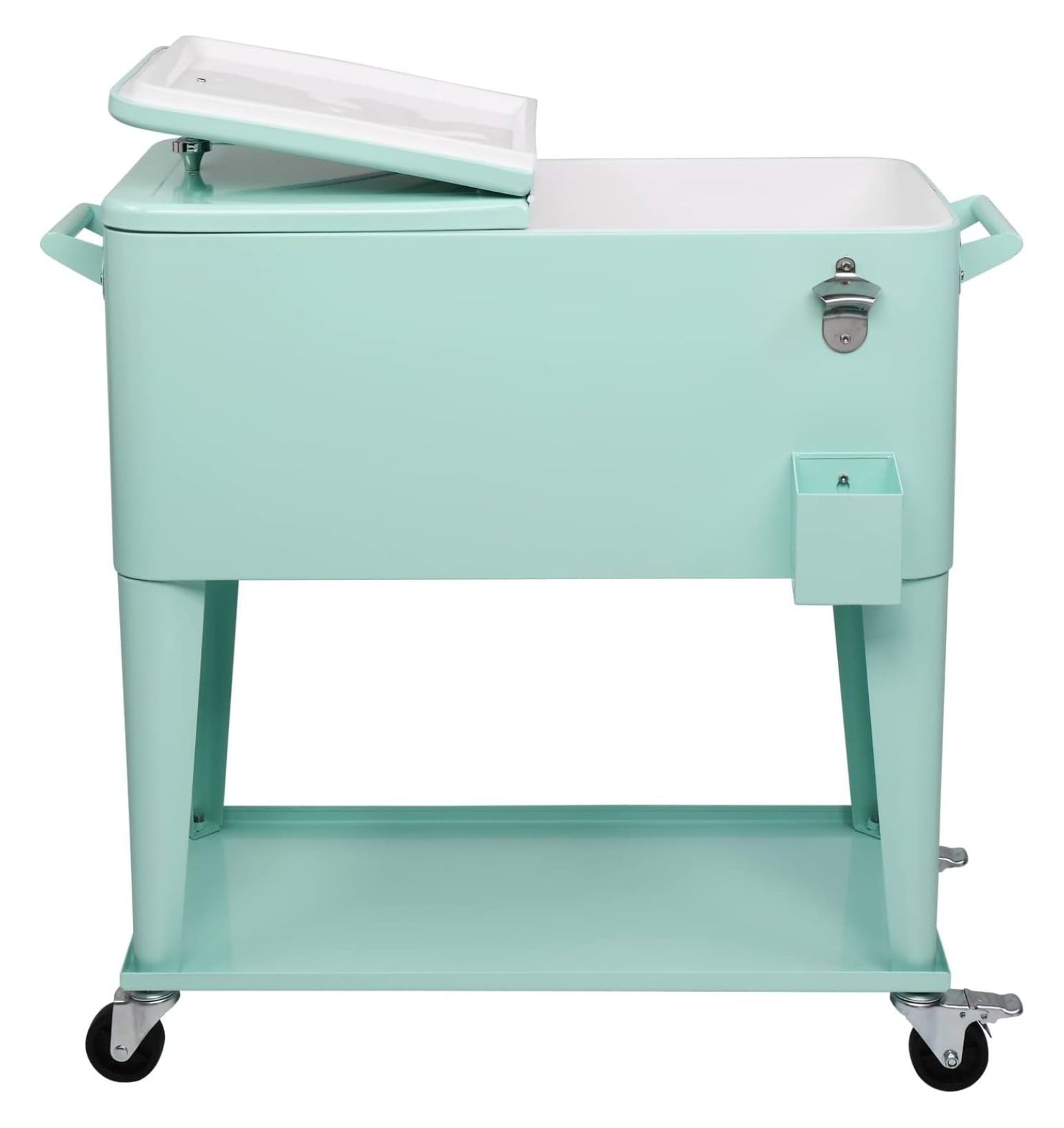 LaYelxt 80 Quart Rolling Ice Chest, Portable Bar Drink Cooler with ...