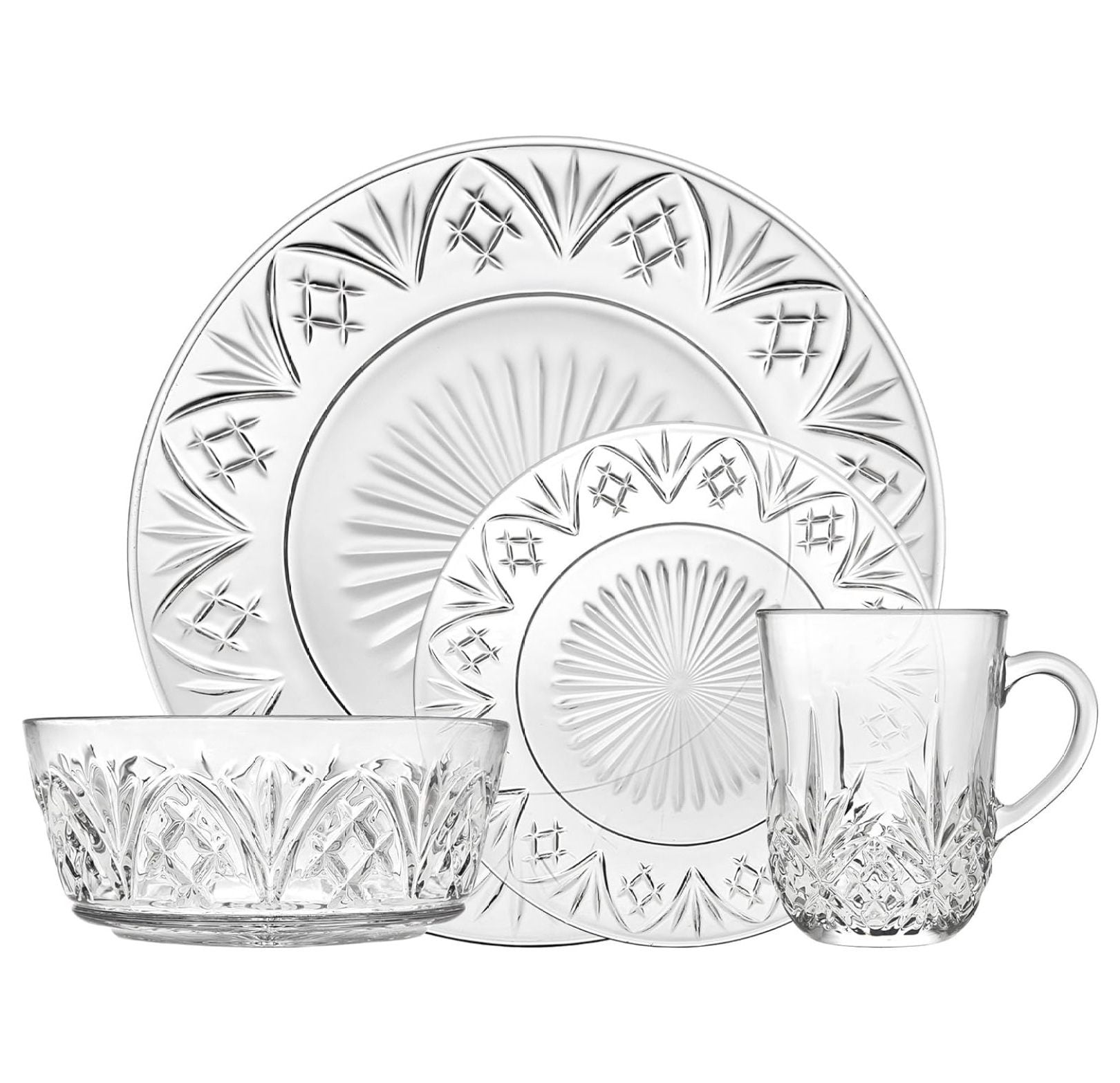 LaYelxt Dublin Dinnerware Set - Includes Dinner Plates, Dessert Plates ...