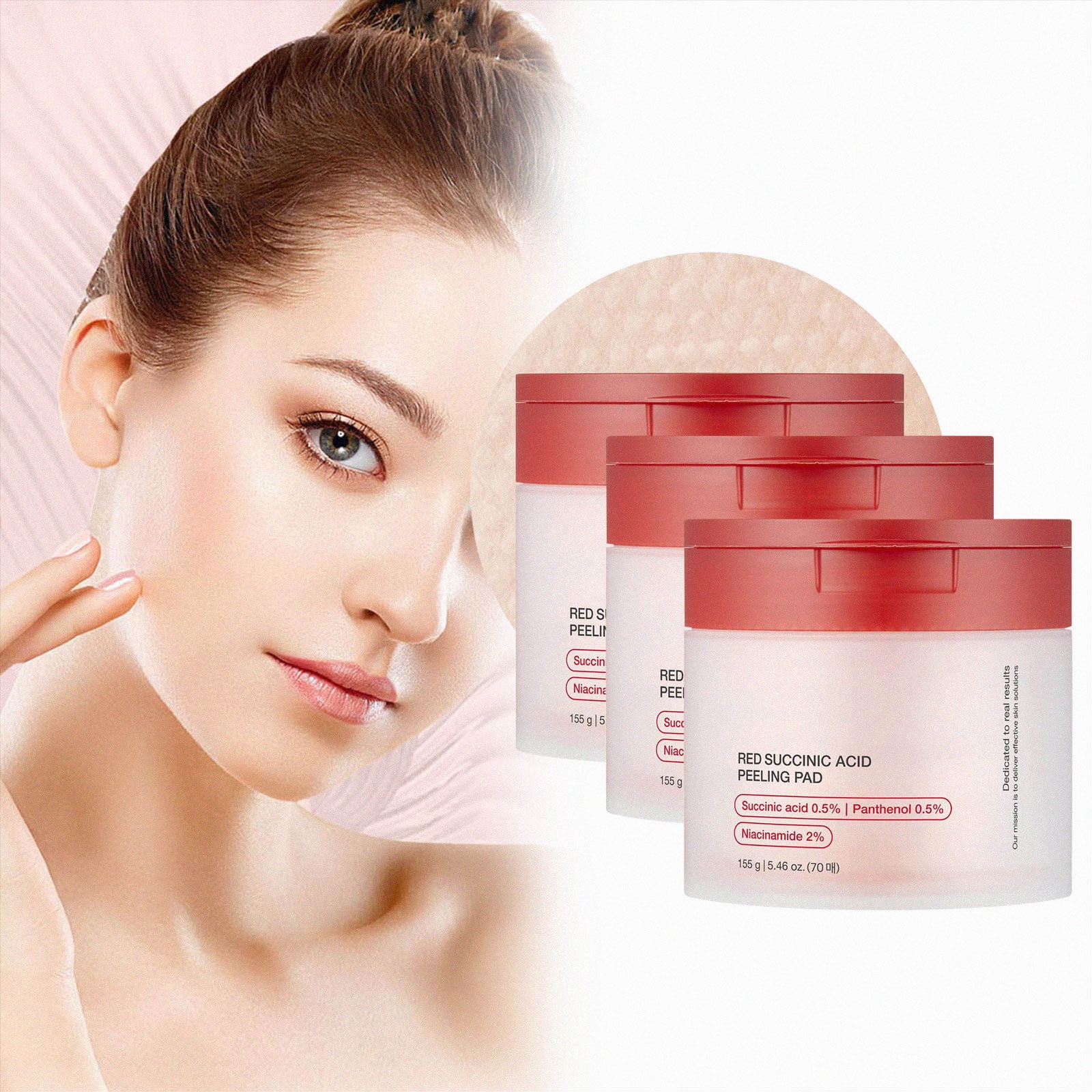 Laaker 4Pcs Zero Pore Pad + Red Succinic Acid Pads Textured Facial ...