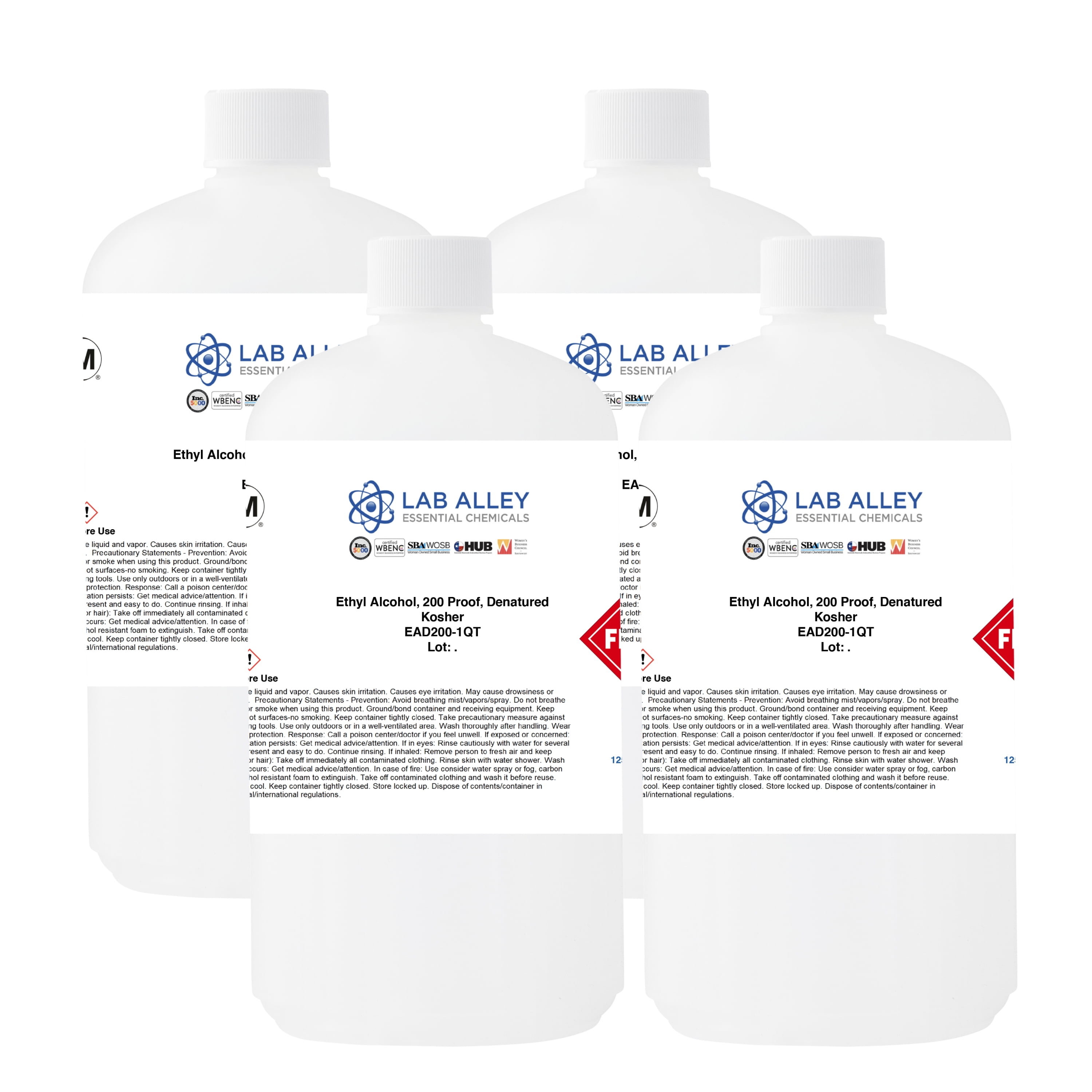 Lab Alley Denatured Ethanol 200 Proof, Kosher & Halal Certified, GMO ...