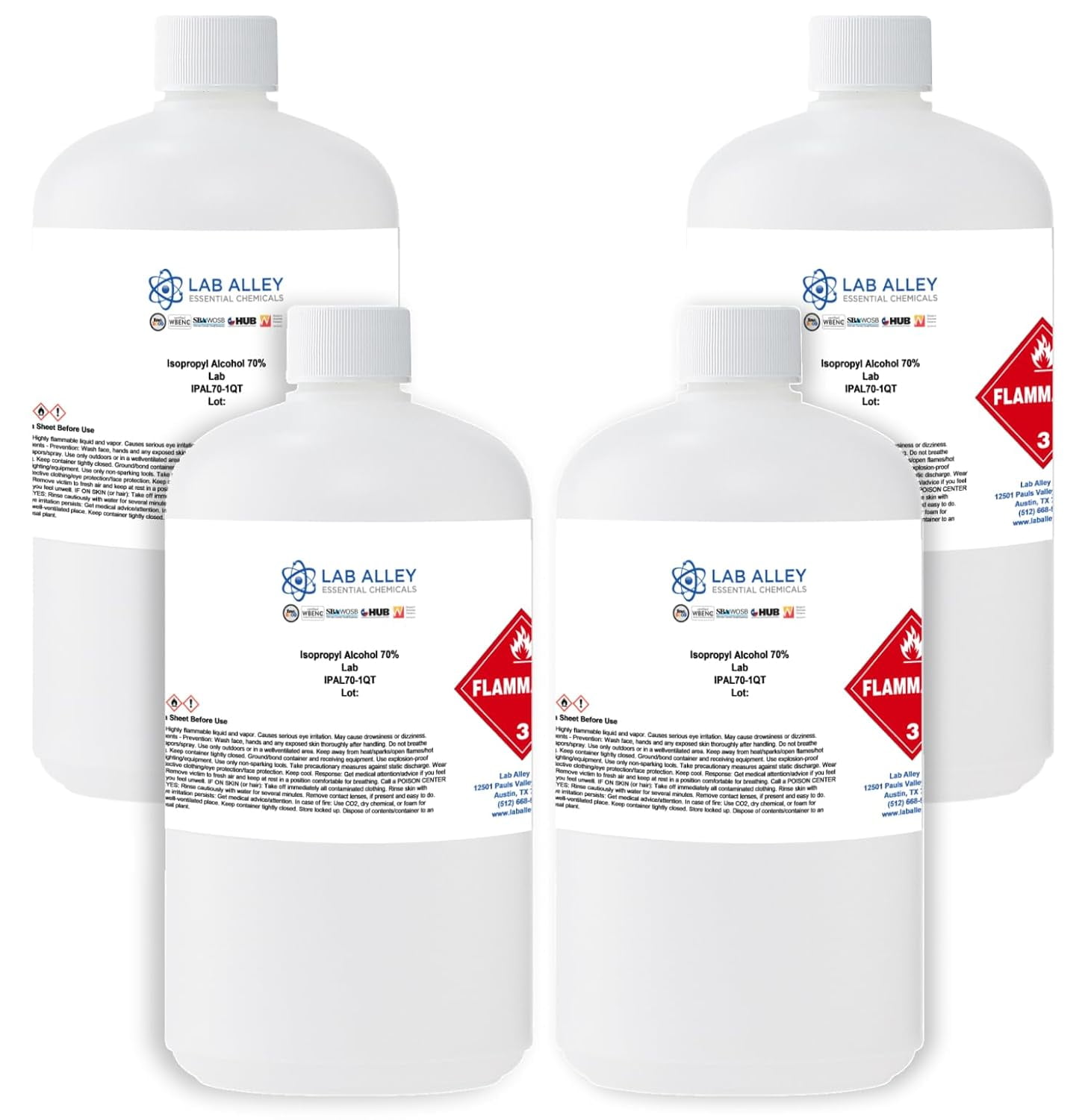 Lab Alley Isopropyl Alcohol 70% Lab Grade, Rubbing Alcohol, Great for ...