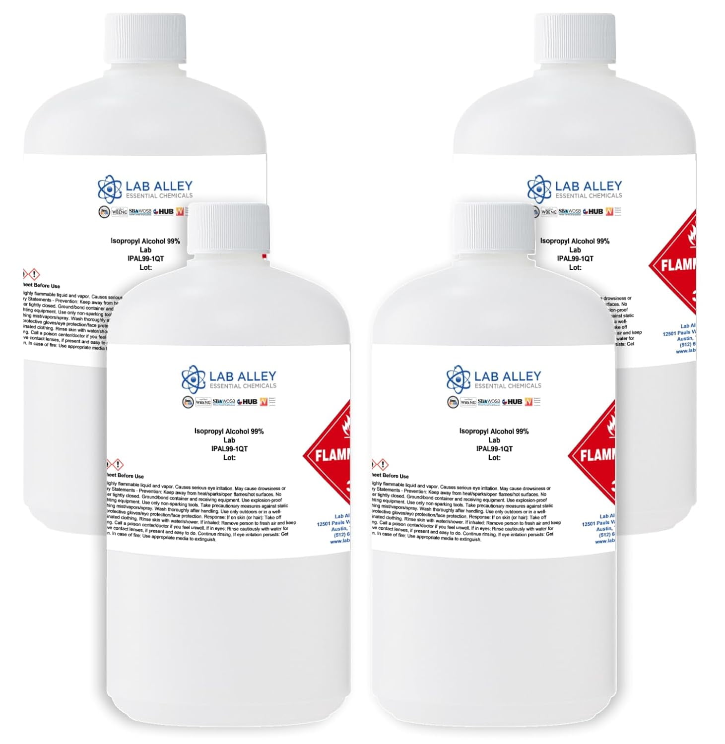 Lab Alley Isopropyl Alcohol 99.8% Lab Grade, Perfect for Laboratory ...