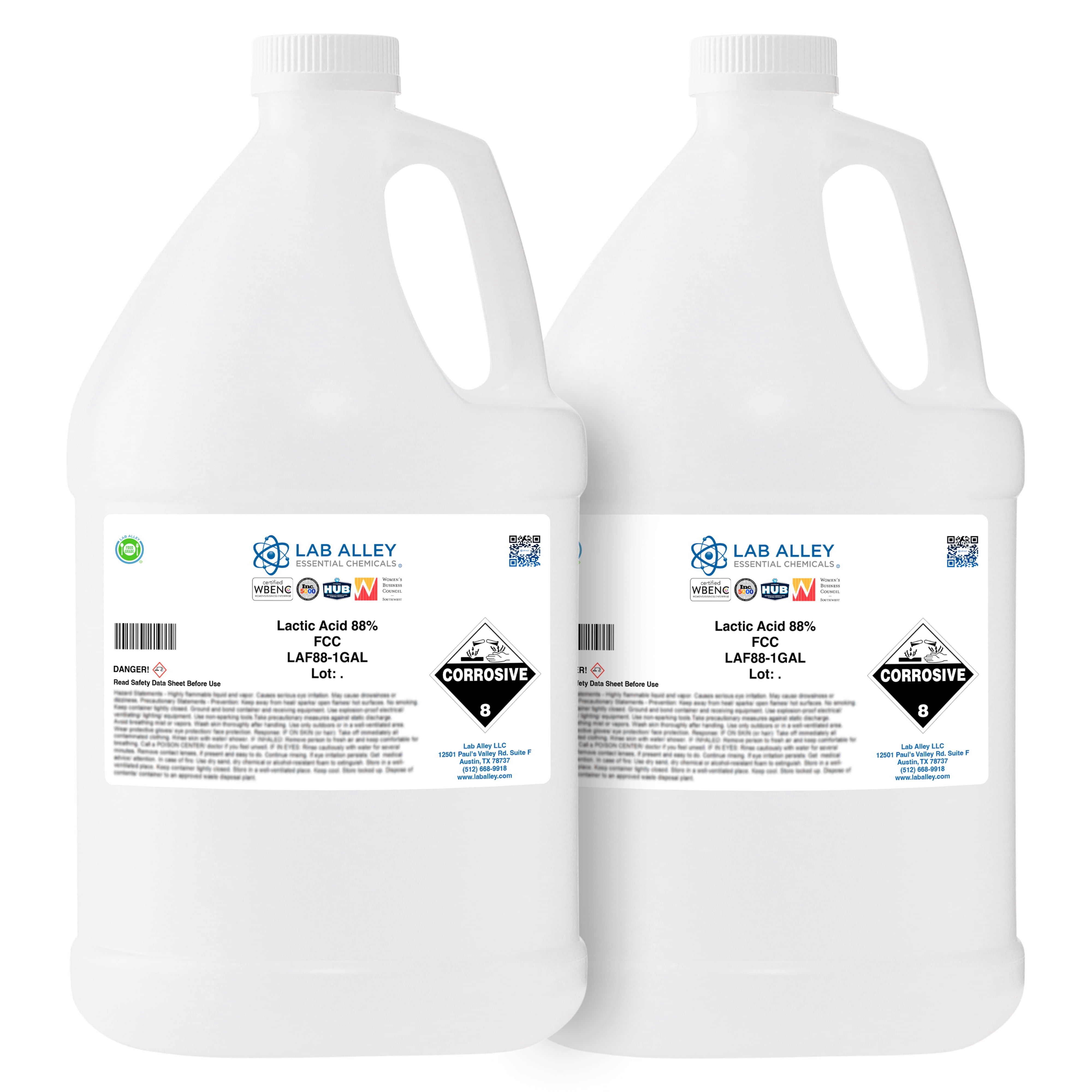 Lab Alley Lactic Acid 88% Food Grade (FCC), GMO-Free, Food & Beverage ...