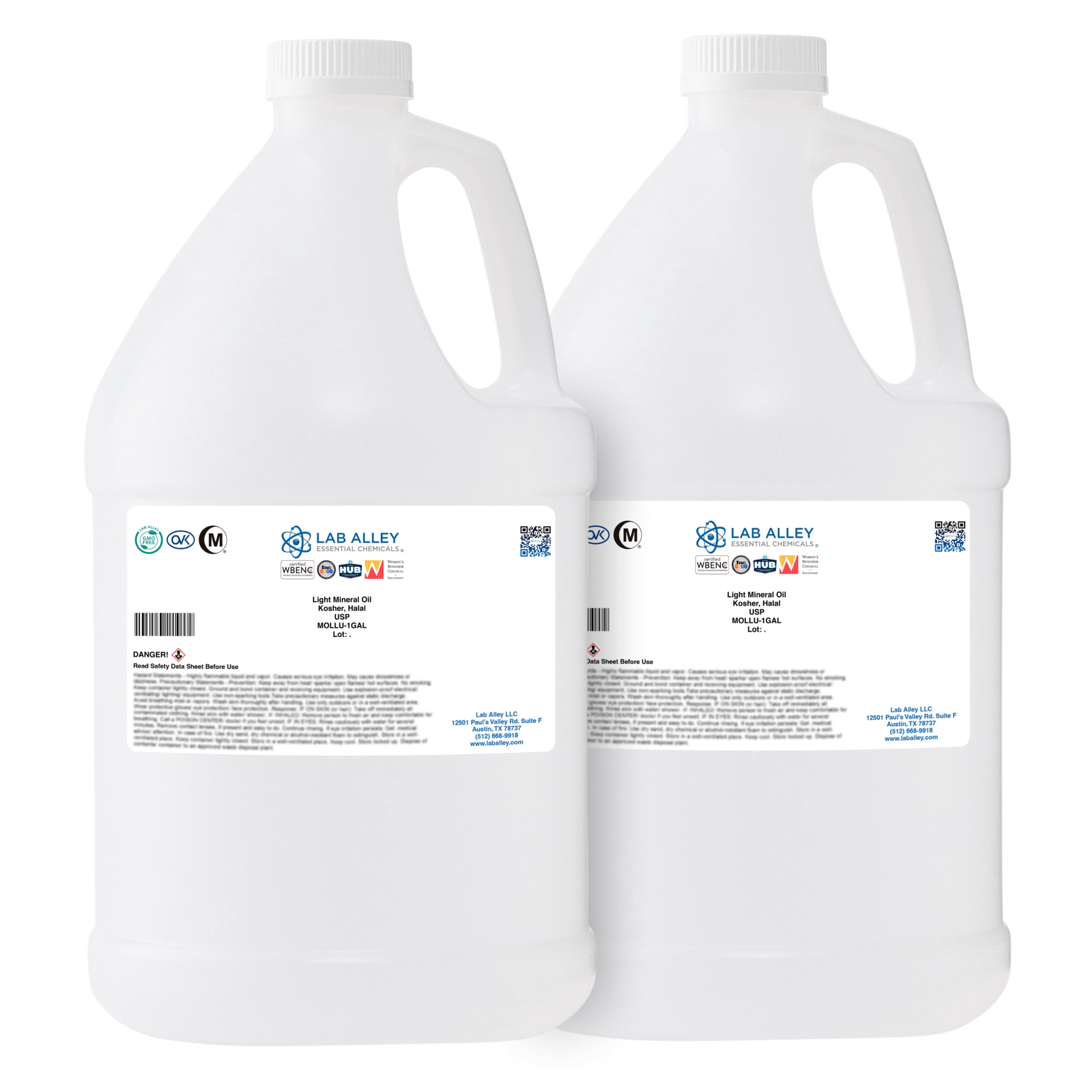 Lab Alley Light Mineral Oil, USP Grade, 2 Gallons, Kosher, Halal ...