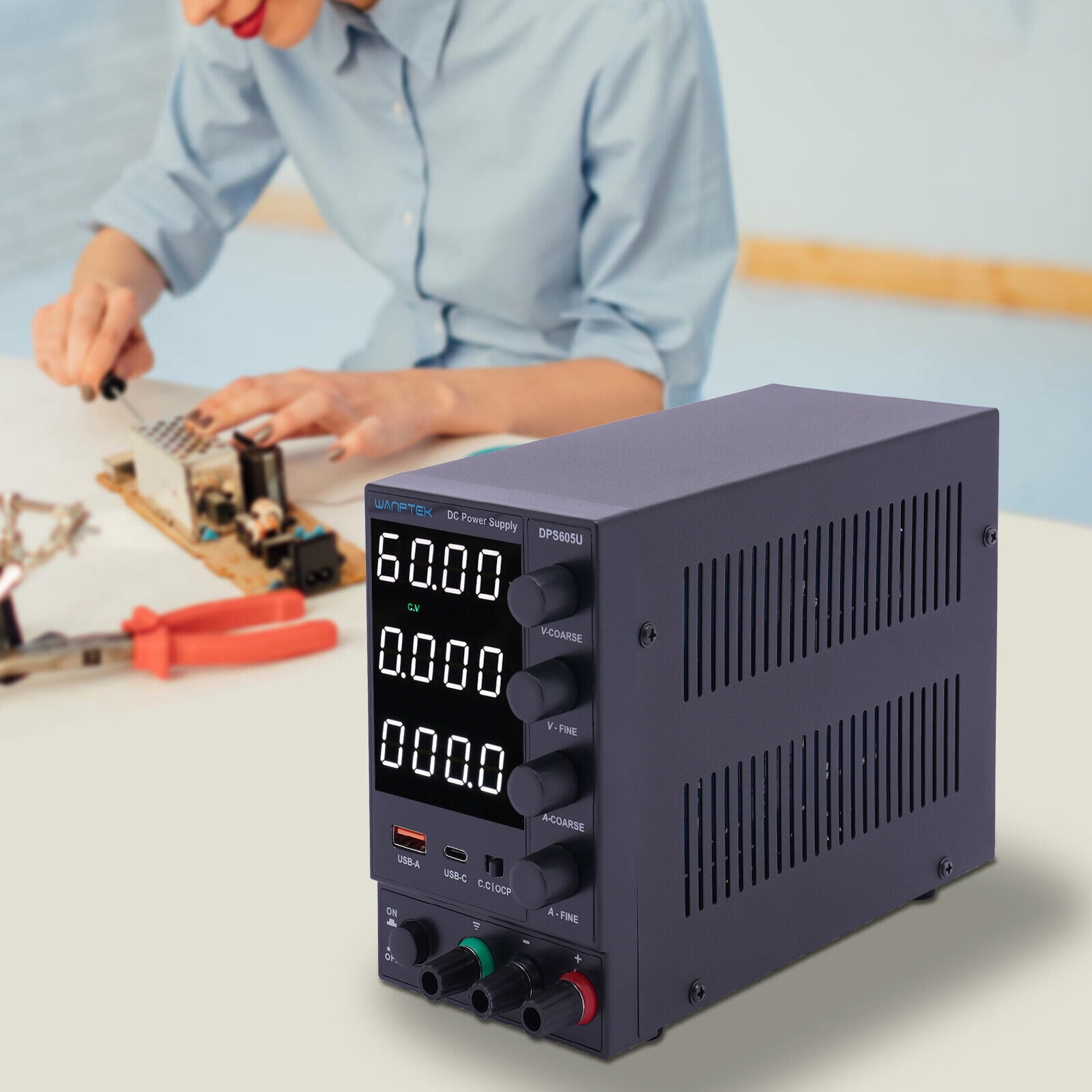 Lab Benchtop Power Supply 300W DC Mains Variable Switching Regulated 4 ...