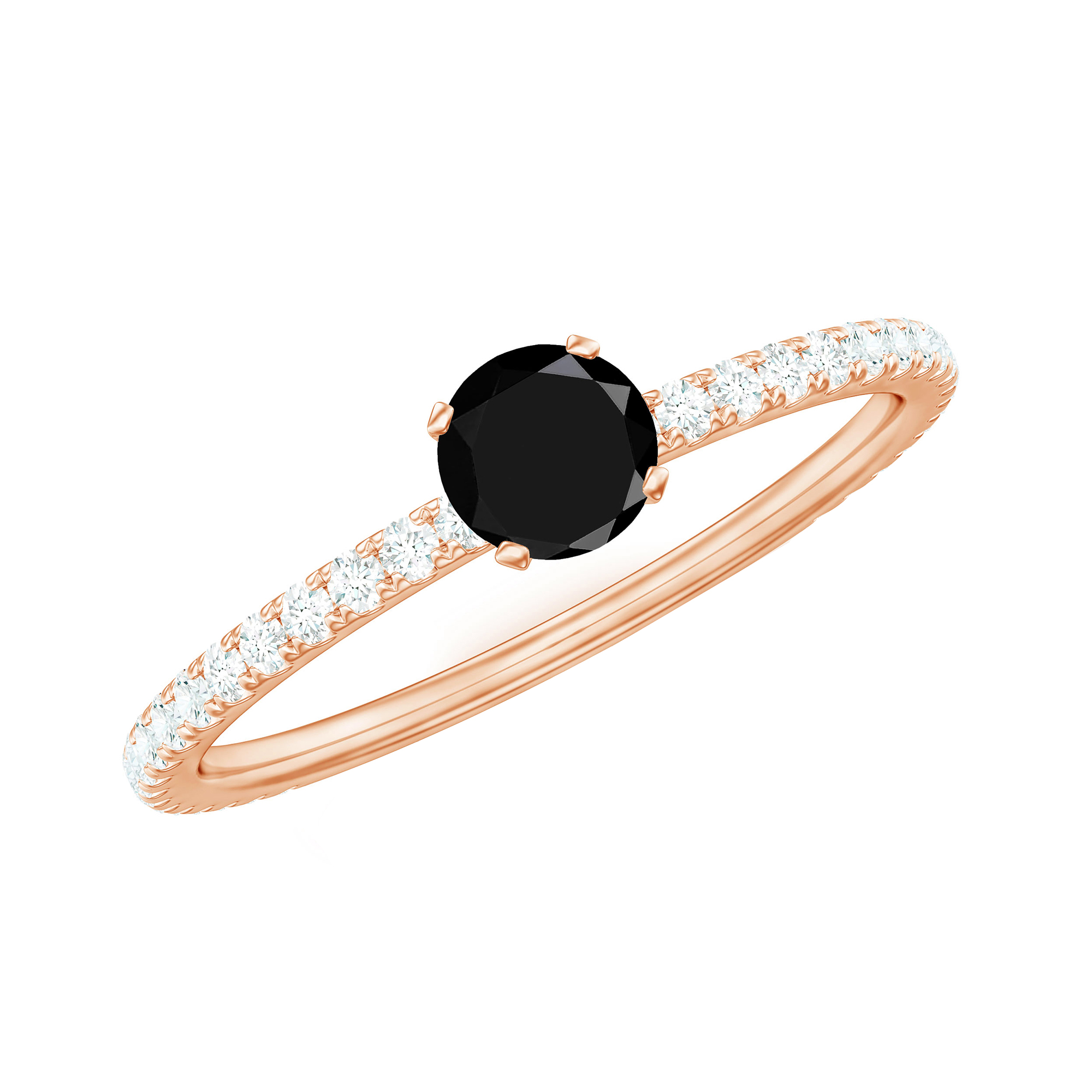 Rosec Jewels Lab Created Black Diamond Solitaire Promise Ring with ...