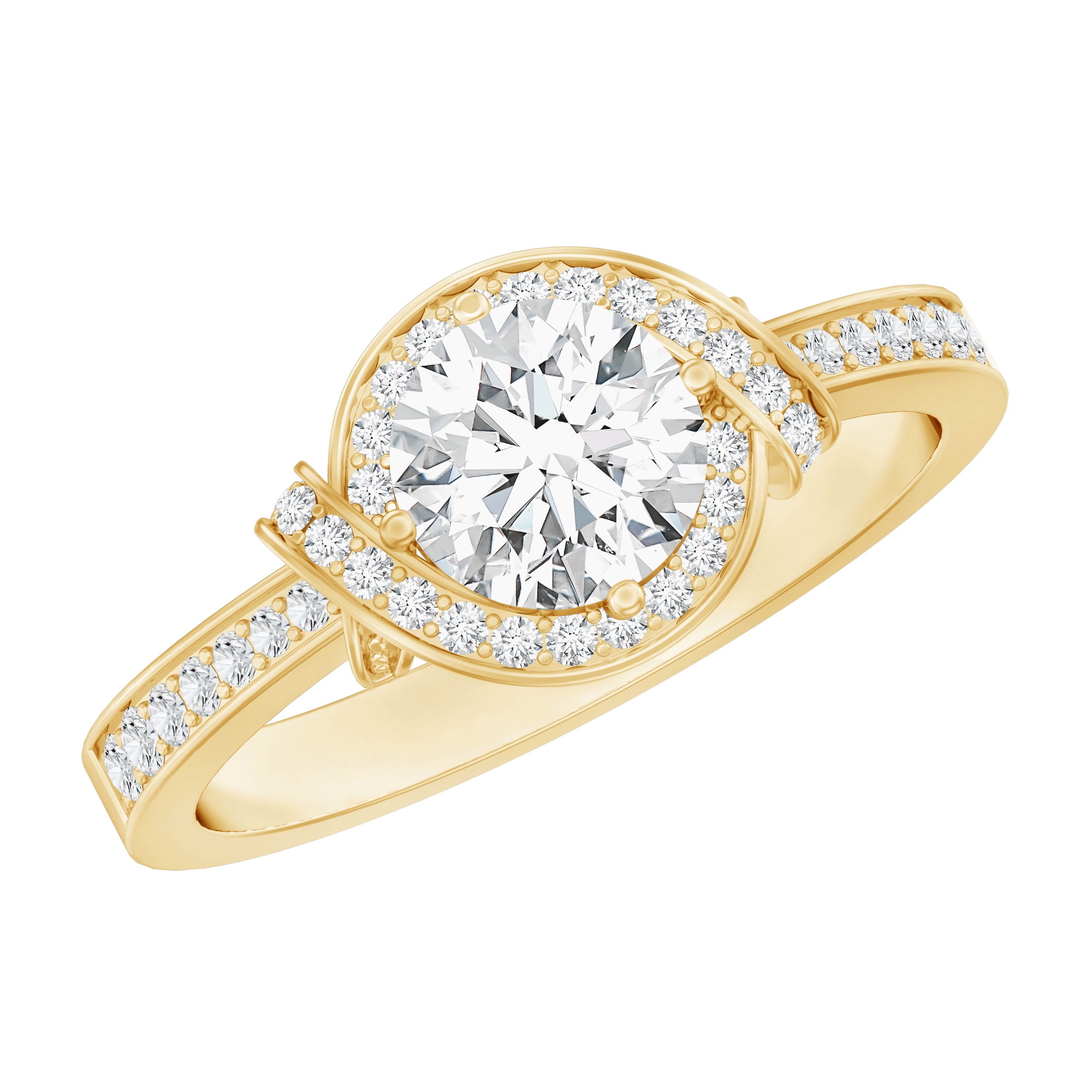 Rosec Jewels Lab Created Diamond Circle Engagement Ring with Halo - 6mm ...