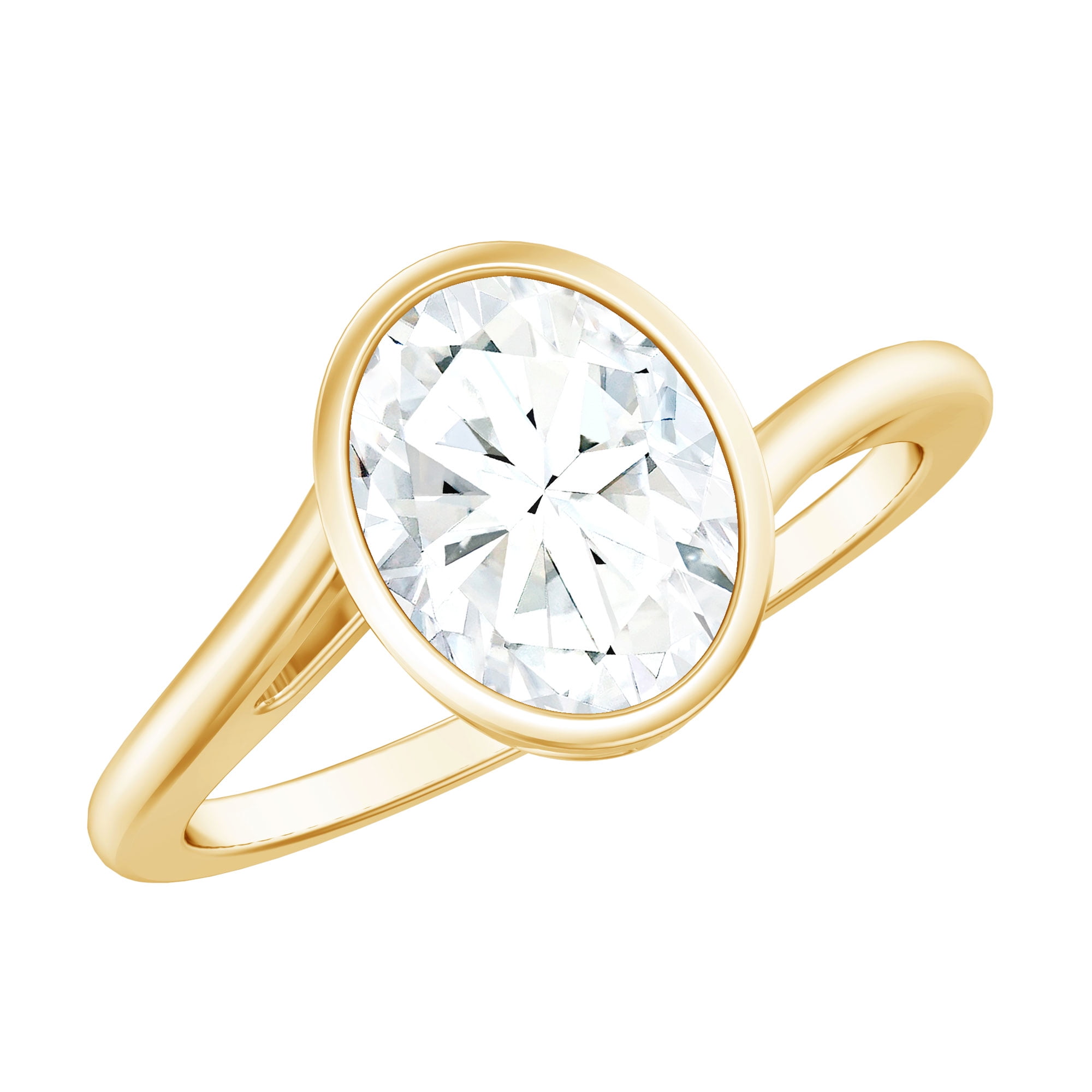 Rosec Jewels Lab Created Diamond 6x8 mm Oblong Engagement Ring - Ef -Vs ...