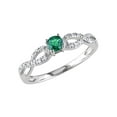 Lab-Created Emerald Infinity Ring with Diamonds 1/5 Carat (Ctw) in ...