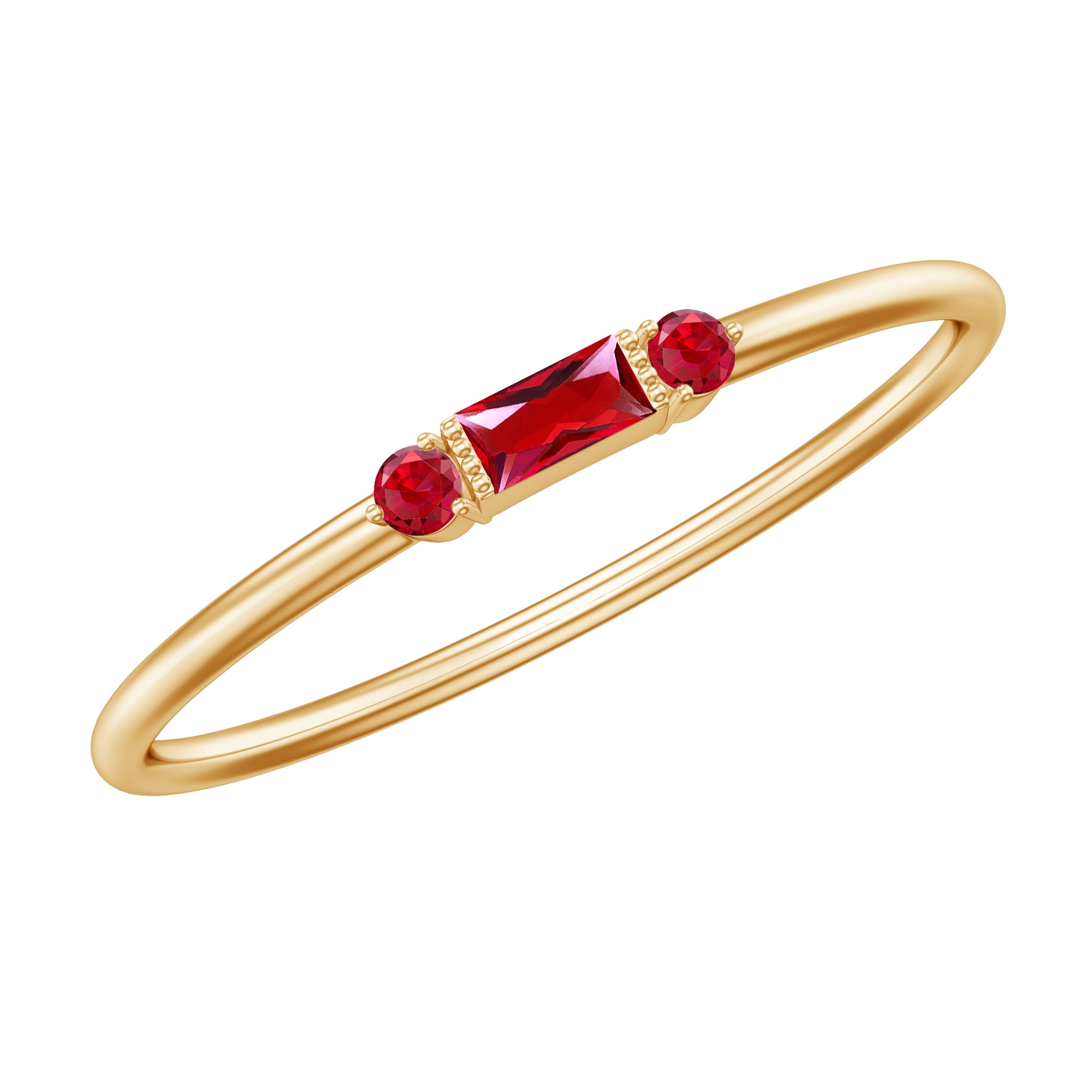 Lab Created Ruby Dainty Promise Ring (AAAA Grade, Rosec Jewels), 18K ...